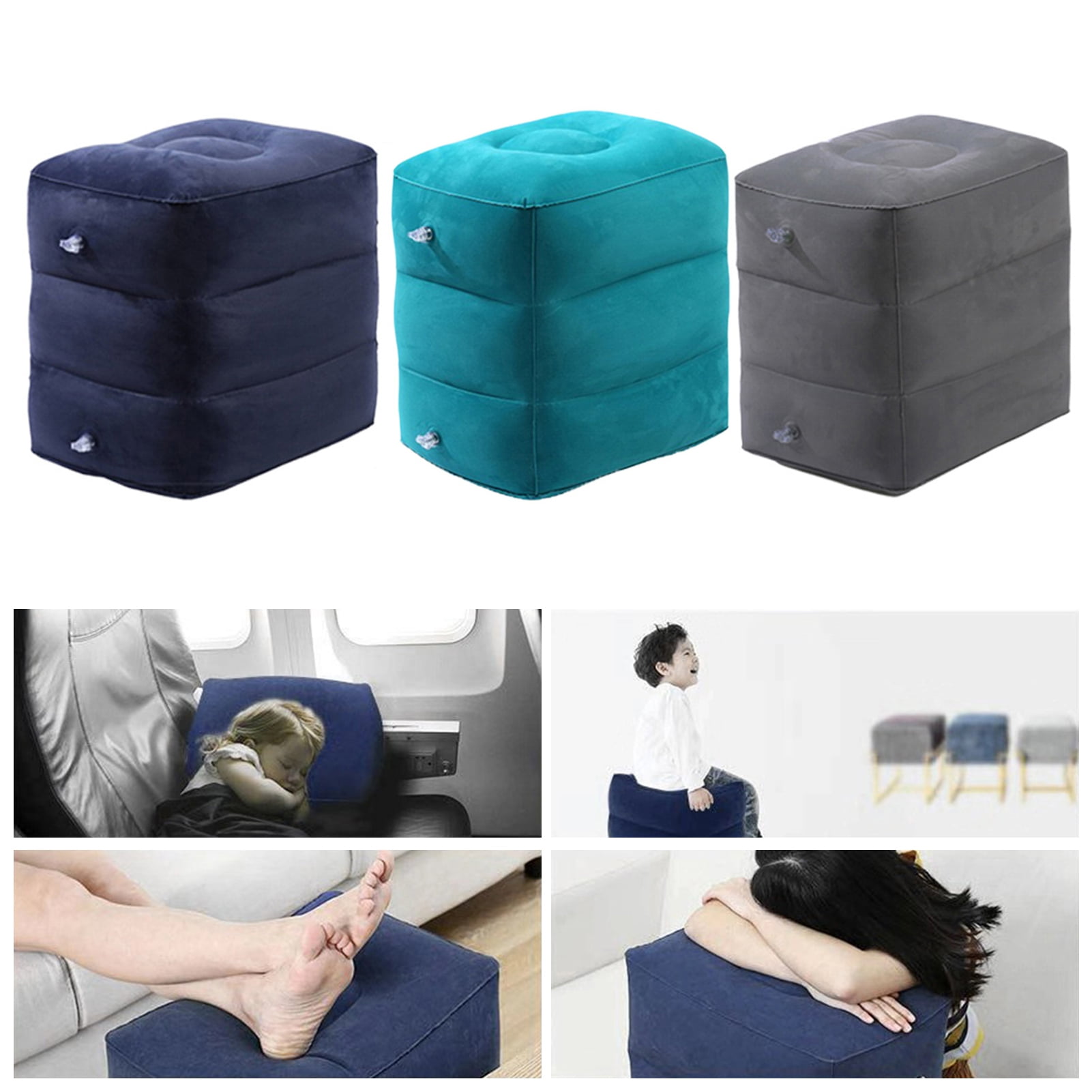 Tnobhg Inflatable Airplane Foot Rest Height Adjustable Wear Resistant ...