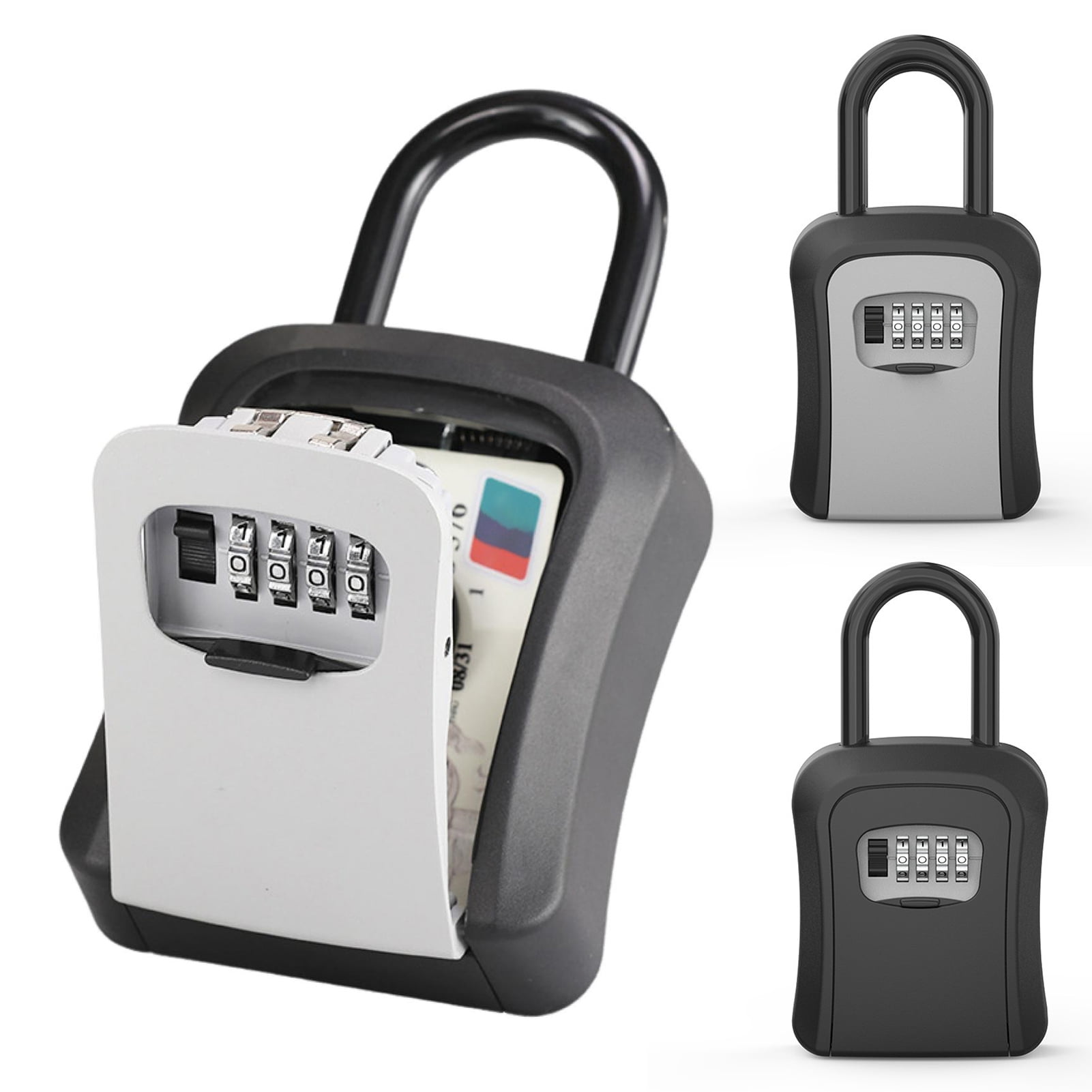 Tnobhg Key Lock Box Sturdy Portable Security Lock Box 4 Digit ...