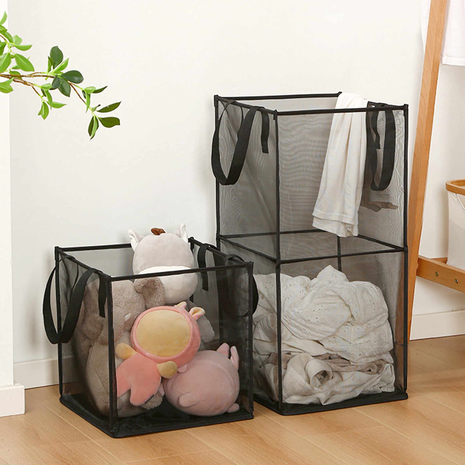 Tnobhg Laundry Basket Large Capacity Square Foldable Side Handles Fine ...