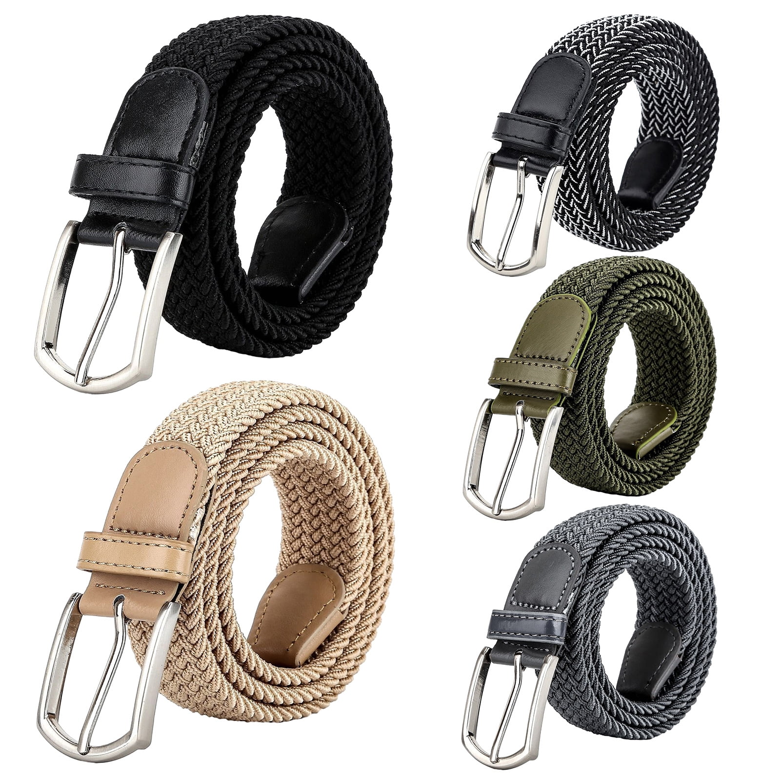Tnobhg Men Belt Metal Pin Buckle Wide Band Anti-break Solid Color Firm ...