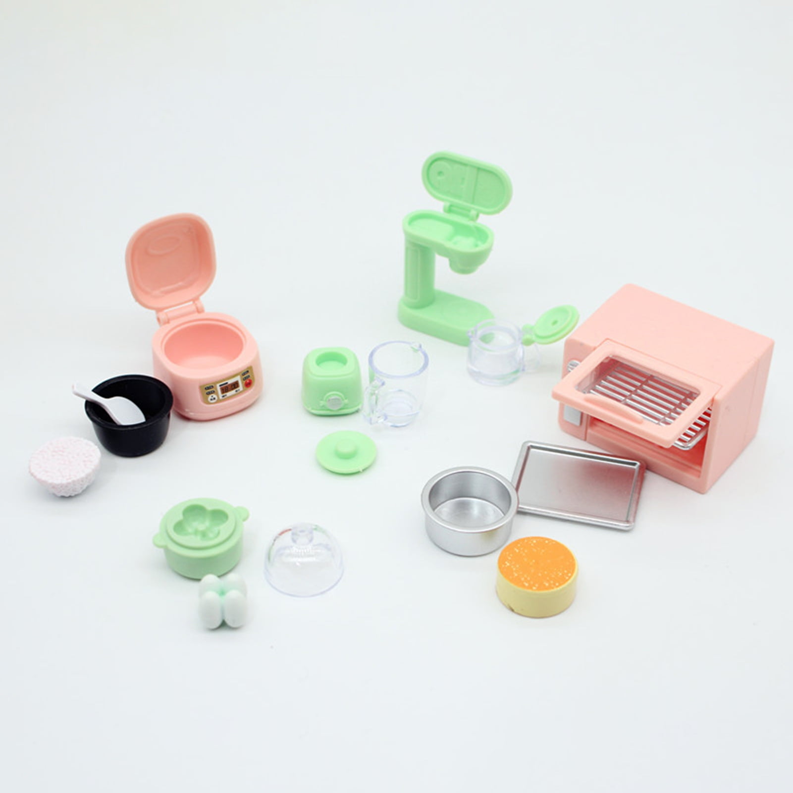 Tnobhg Miniature Dollhouse Kitchen Set with Lifelike Oven Rice Cooker ...