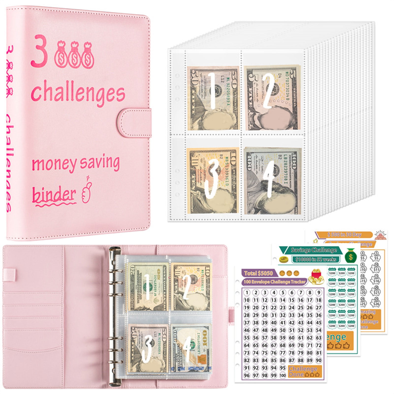 Tnobhg Money Saving Binder with 100 Envelopes A5 Budget Planner Book ...