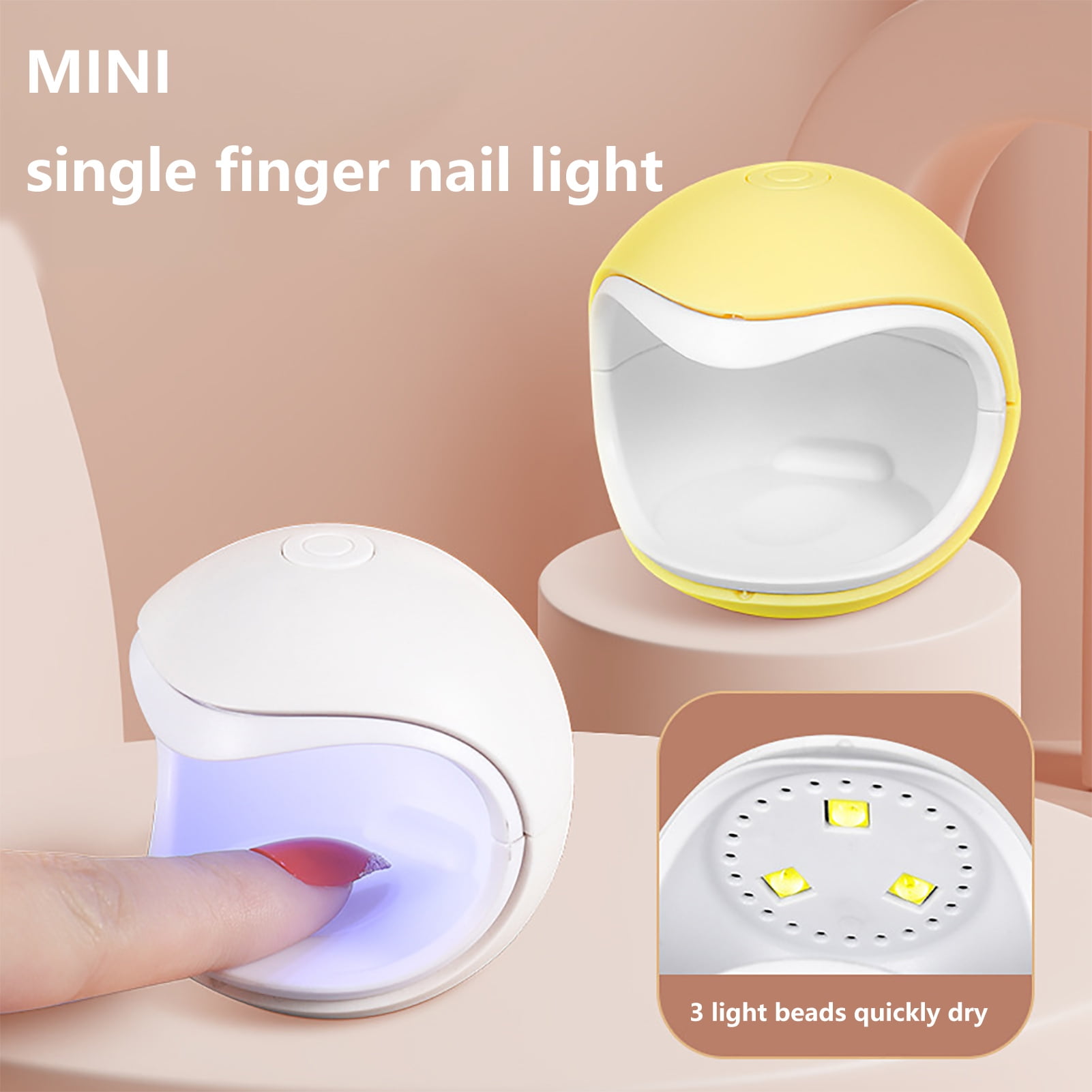 Tnobhg Nail Curing Lamp Portable Mini Efficient Dual LED Light Source ...