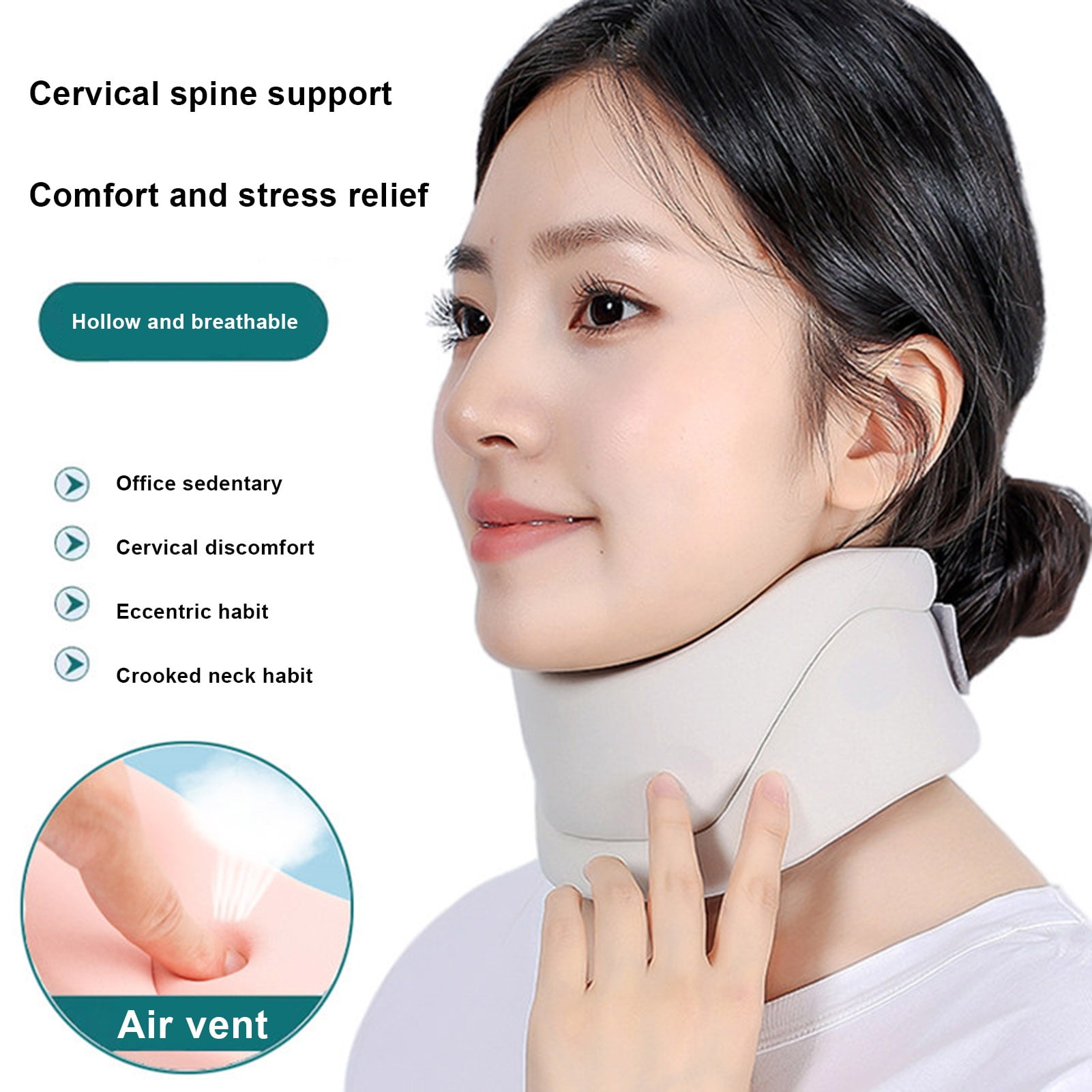 Tnobhg Neck Brace Relieve Pain Support Posture Home Use Breathable ...
