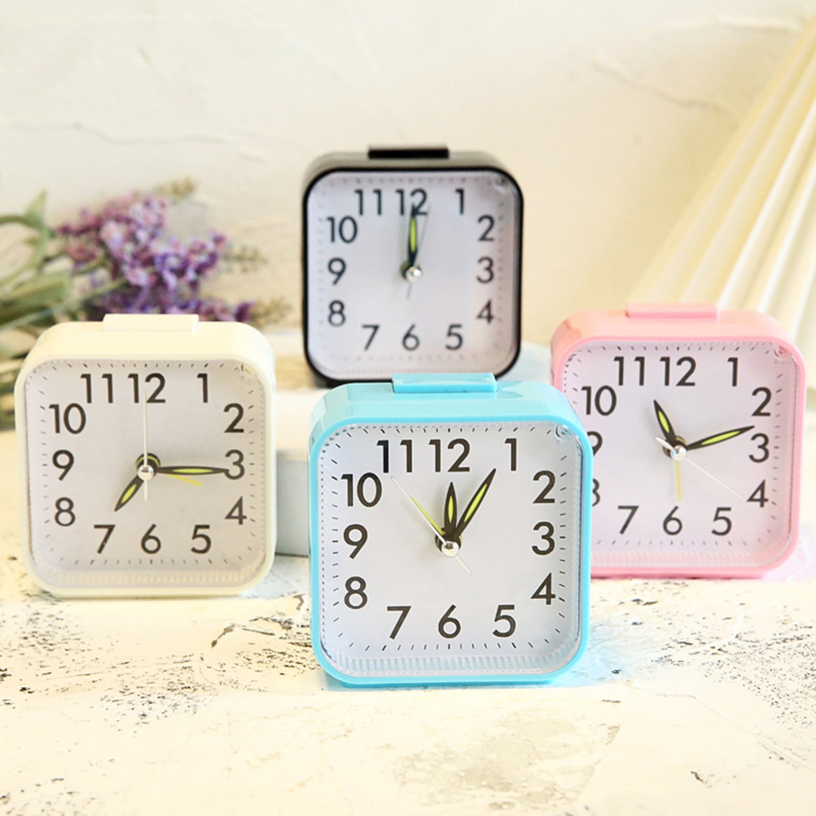 Tnobhg Non Ticking Alarm Clock Battery Powered Silent Bedside Clock ...