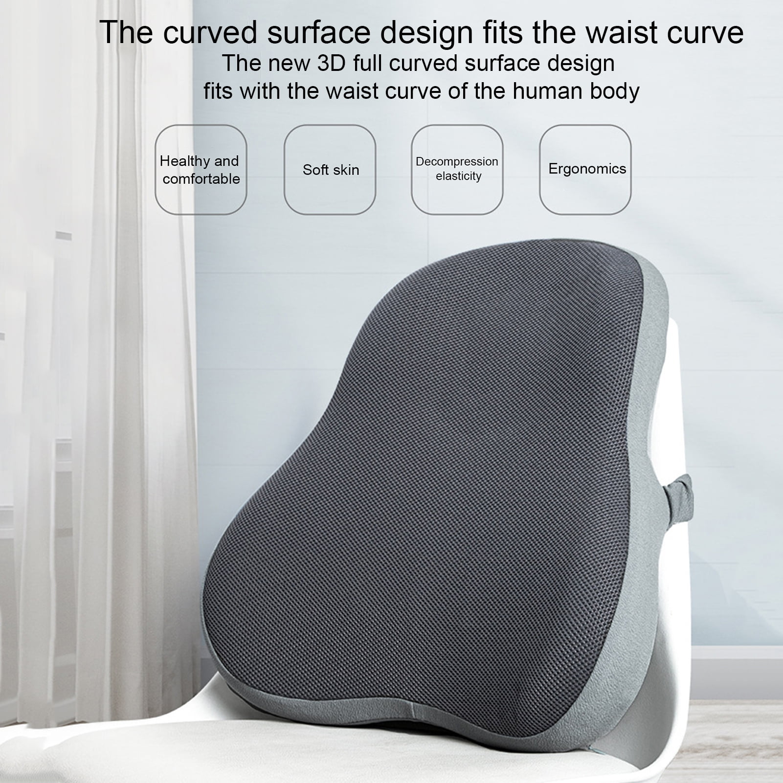 Tnobhg Office Chair Cushion Soft Memory Foam Lumbar Support Pillow ...