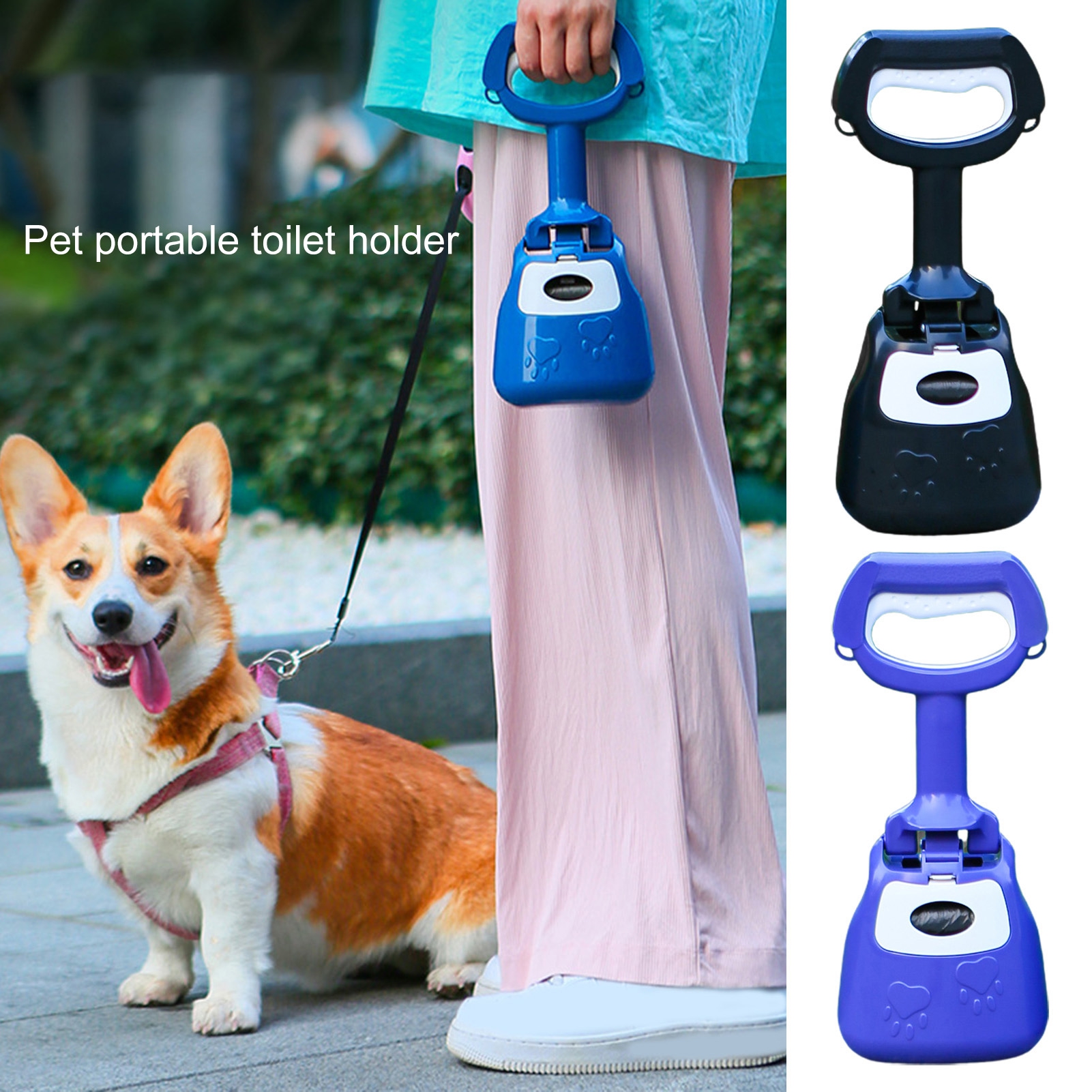 Tnobhg Pet Pooper Scooper Long Handle Dog Poop Scooper Large Groove Jaw ...