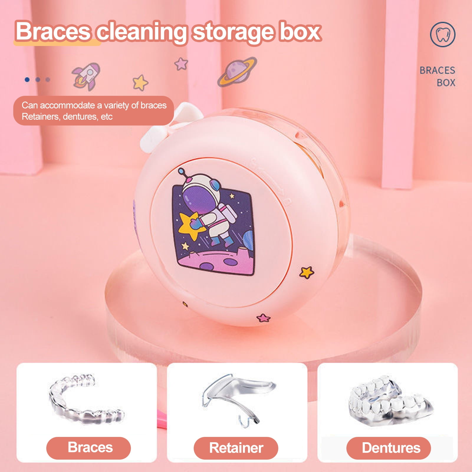 Tnobhg Portable Denture Case with Mirror RemovableTray Leak-proof ...