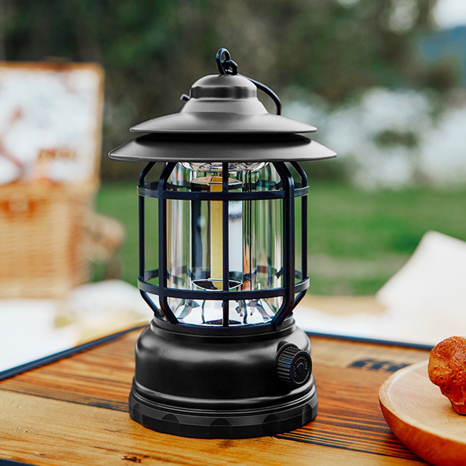 Tnobhg Retro Style LED Camping Lantern with Handle 20-200LM Dimmable ...