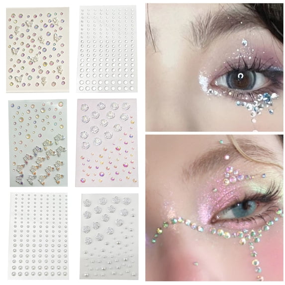 Walbest Self-Adhesive Face Rhinestone Makeup Supplies Sparkling Non ...