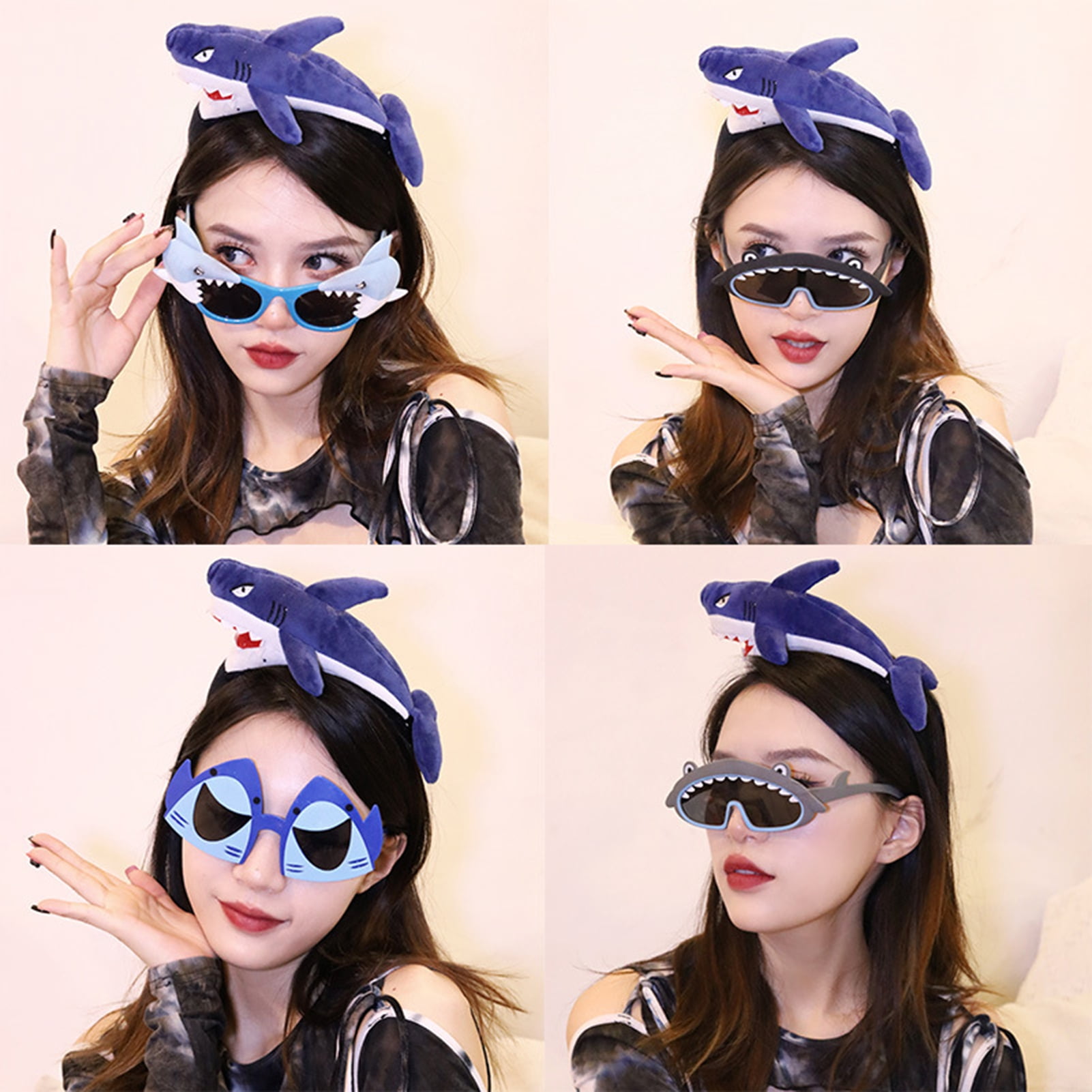 Tnobhg Shark Glasses Unique Stylish Cute Shark-themed Eyeglasses Fun ...