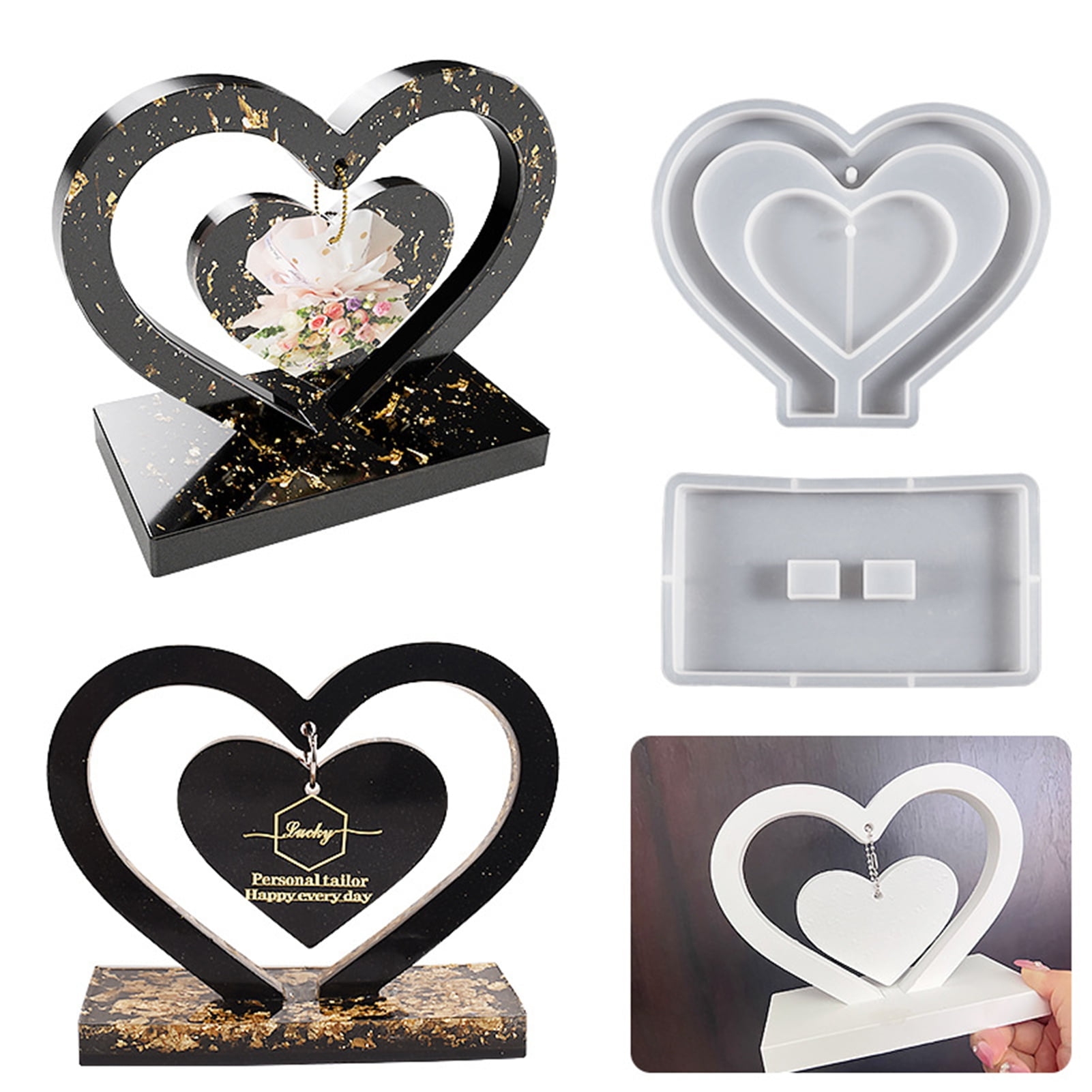 Tnobhg Silicone Casting Moulds Heart-shaped Non-deformation Easy ...