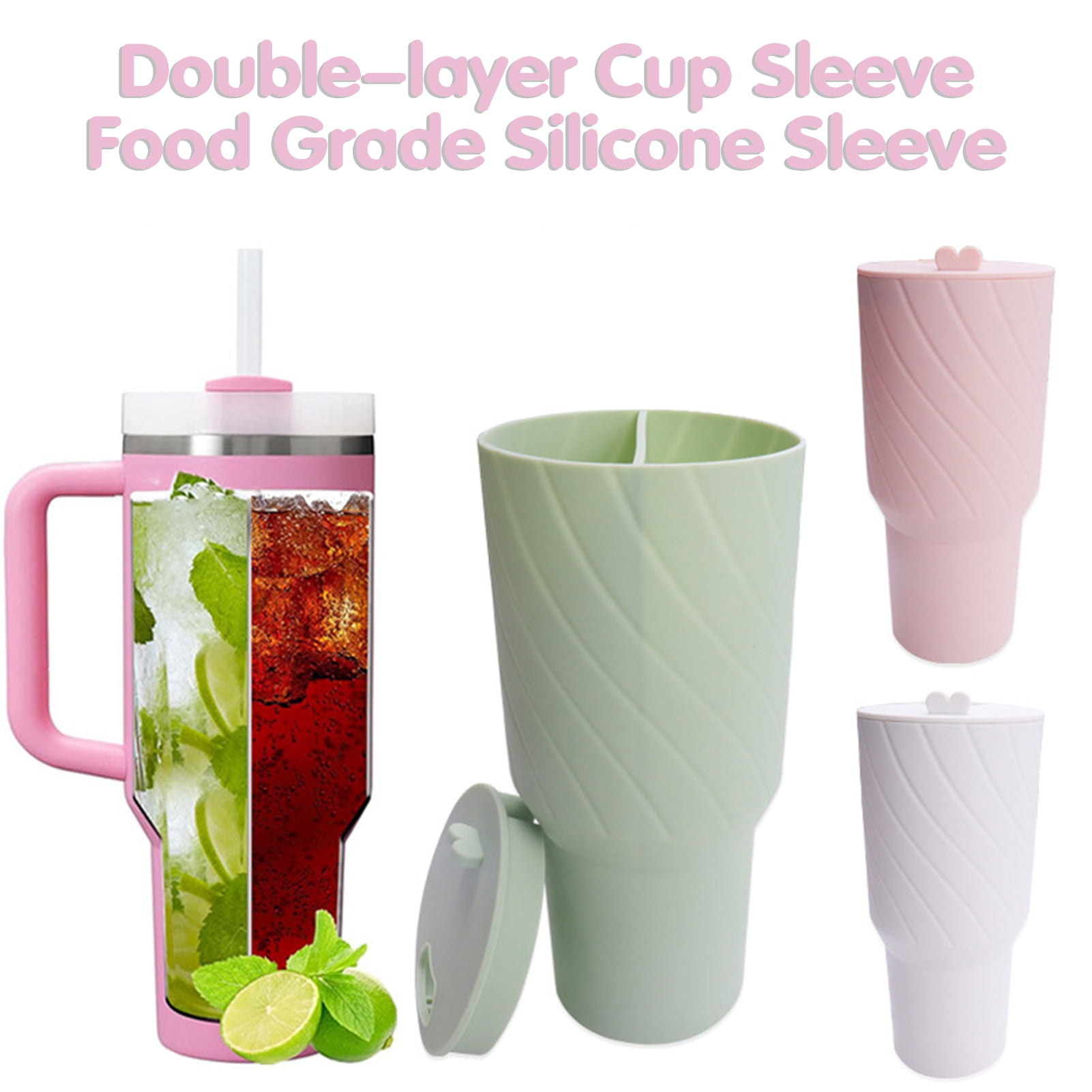 Tnobhg Silicone Cup Liner 2-in-1 Separator for 2 Drinks in 1 Cup Food ...
