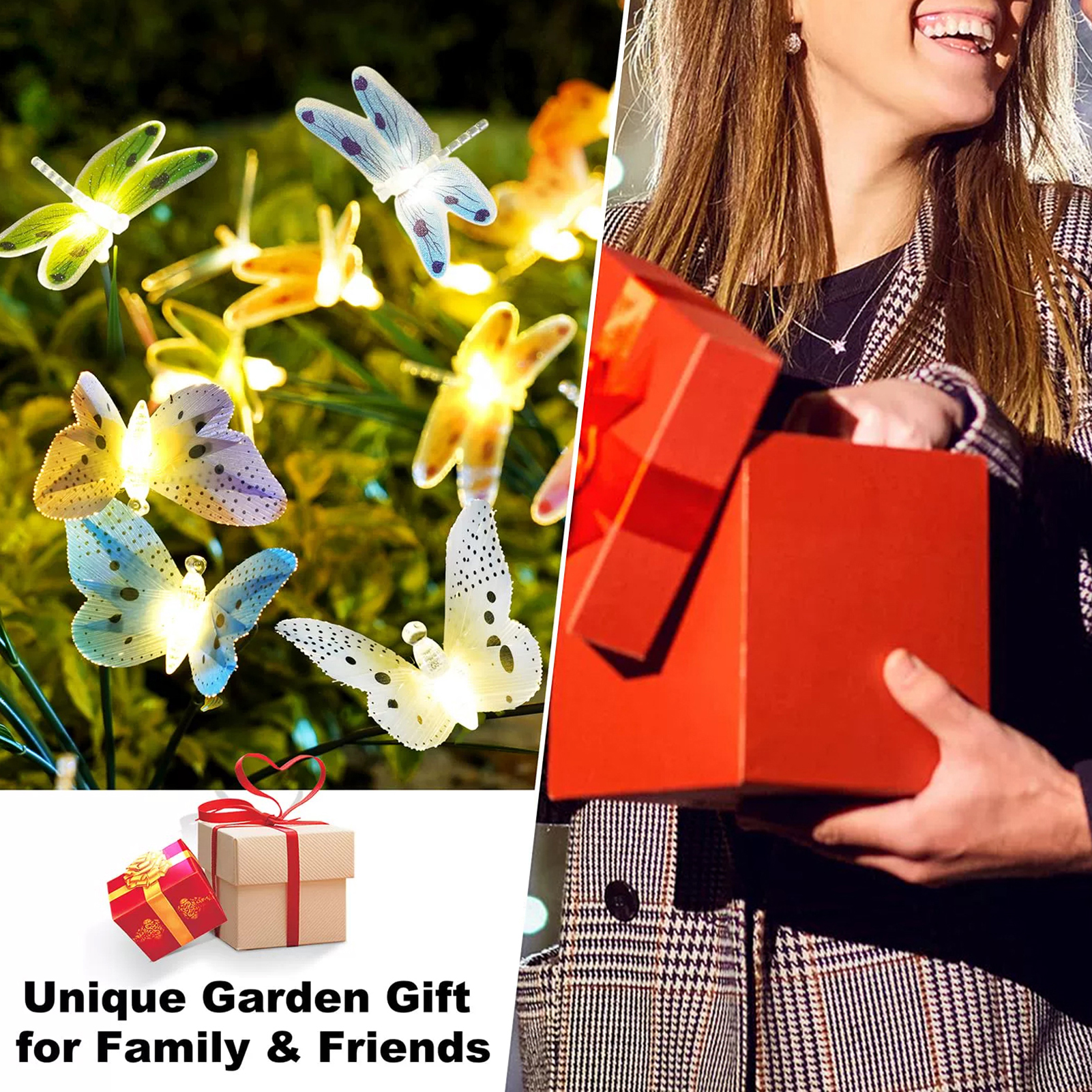 Tnobhg Solar-powered Butterfly Garden Lamp Outdoor Decoration IP65 ...