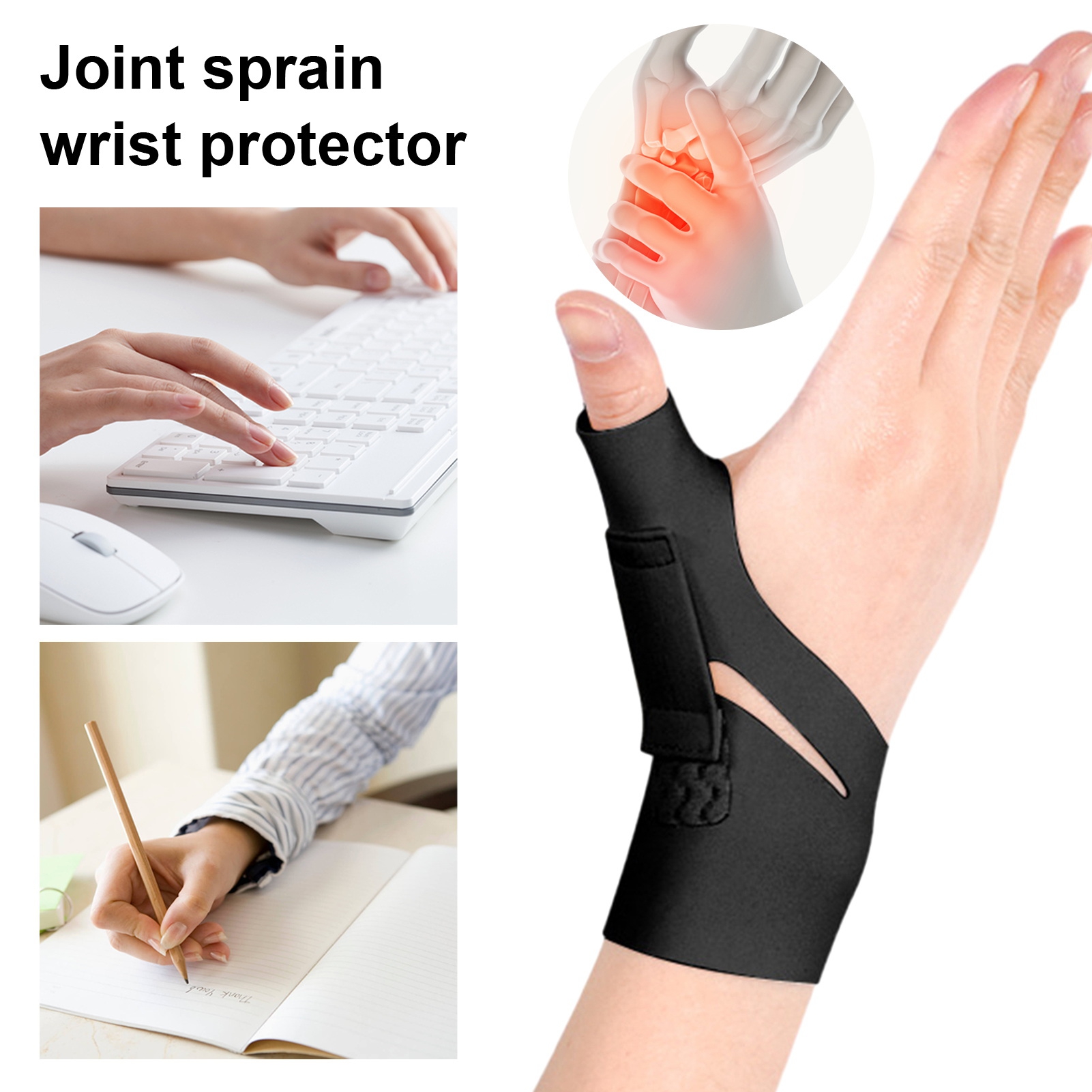 Tnobhg Thumb Wrist Protector Sleeve Relieve Pain Support Healing Tendon ...
