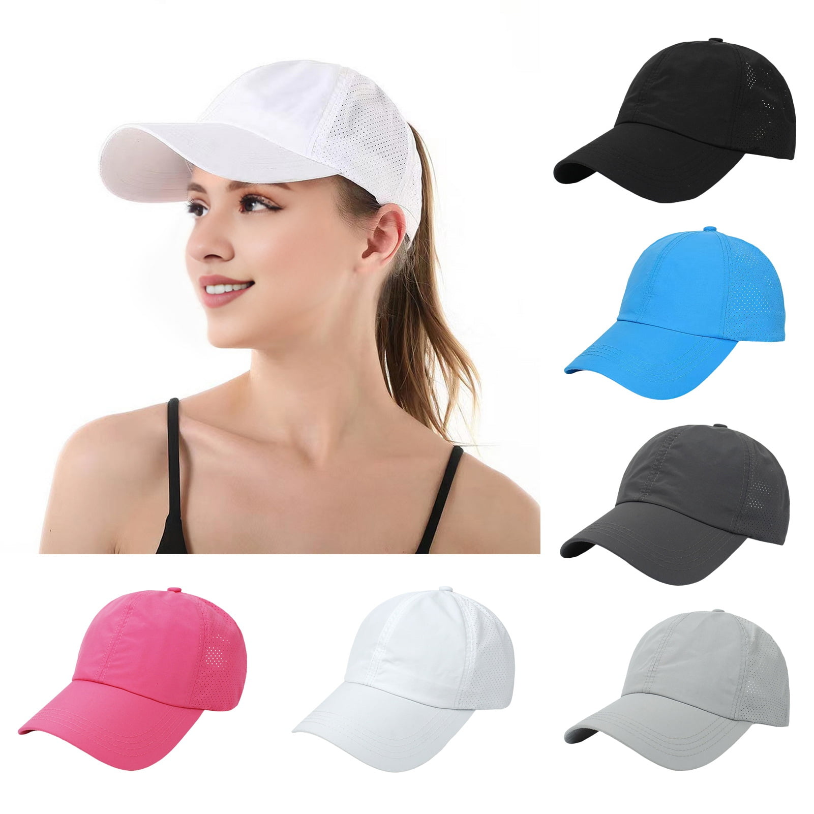 Tnobhg Unisex Baseball Cap Sun Protection Hollow Out Adjustable ...