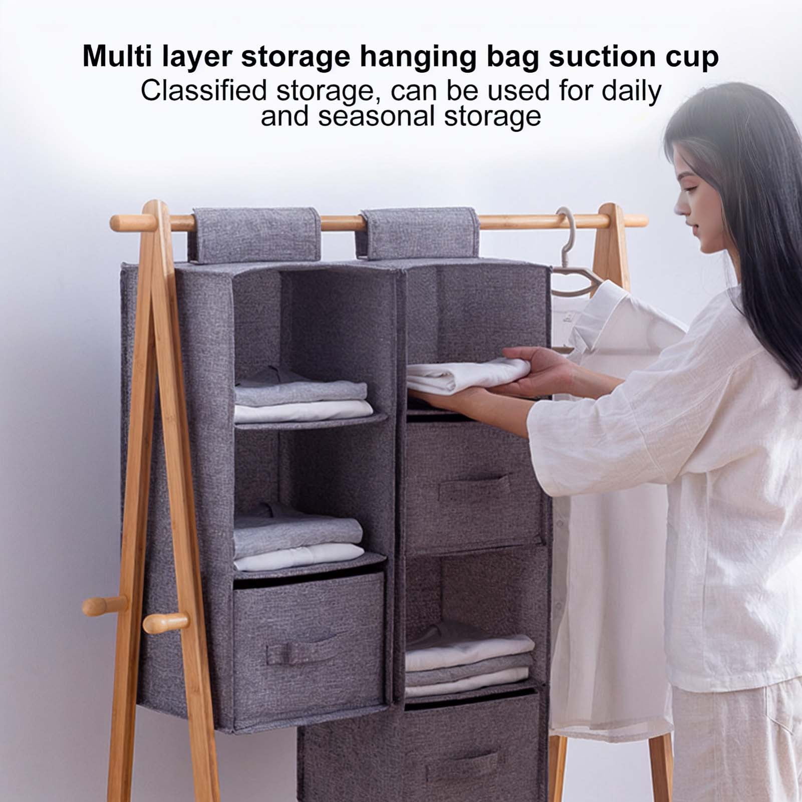Tnobhg Wardrobe Storage Hanging Bag Multi Layers Anti-slip Great Load ...