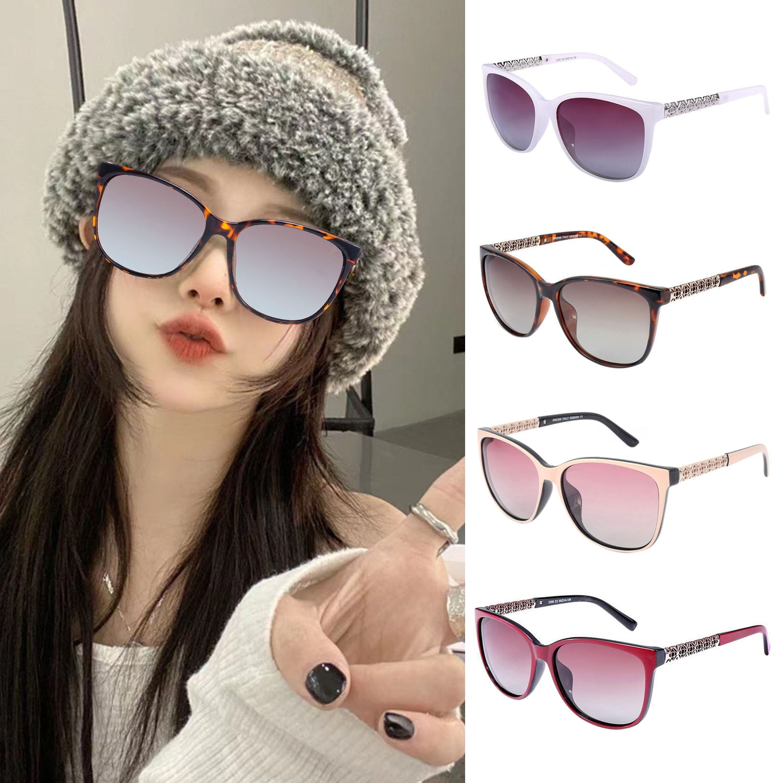 Tnobhg Women Summer Polarizing Sunglasses Gradient Color Clear Vision ...