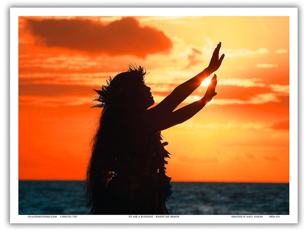 To Ask A Blessing (Pule Hoʻopōmaikaʻi) - Hula Dancer at Sunset - From ...