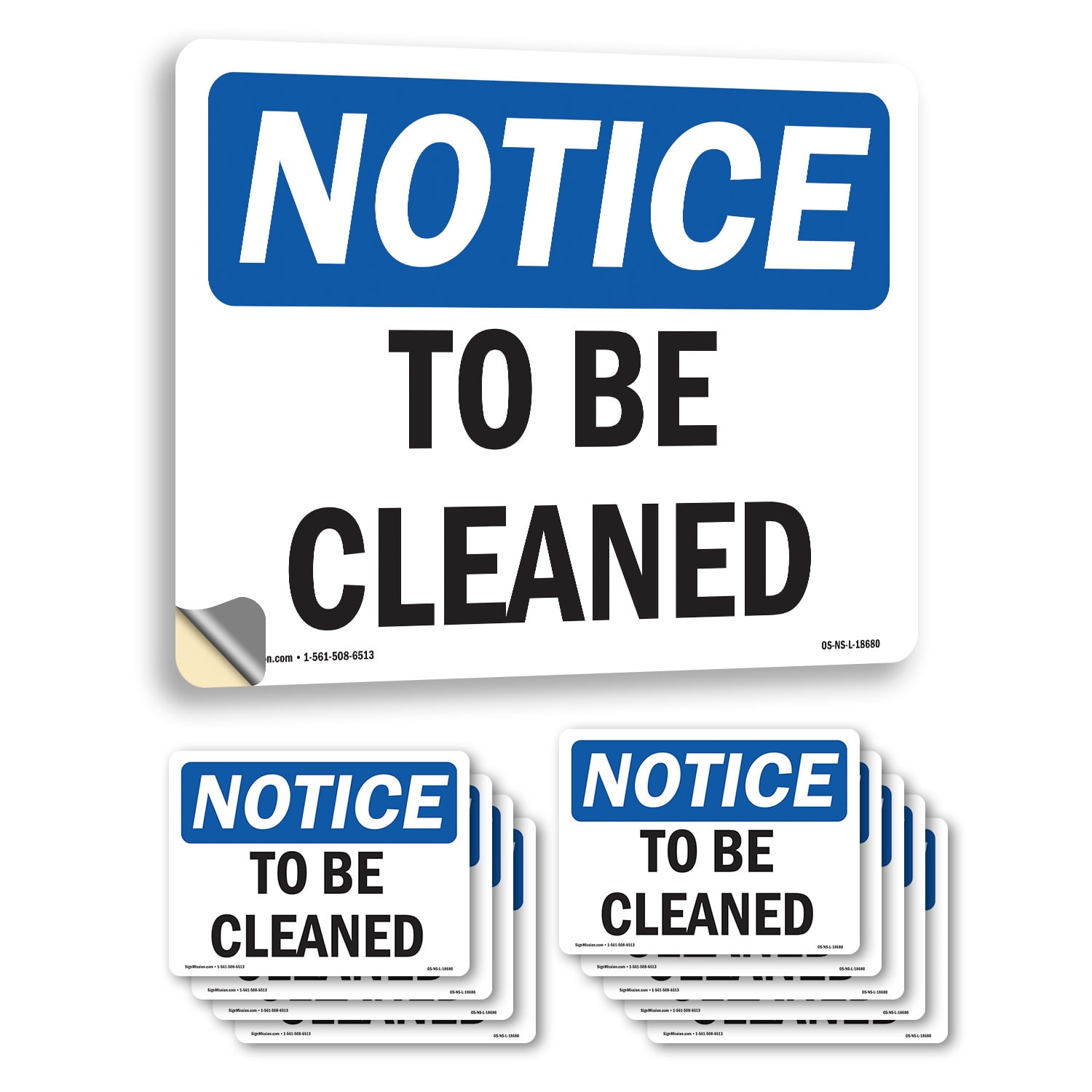 To Be Cleaned OSHA Notice Vinyl Decal Label 24 Inch x 18 Inch - 10 Pack ...
