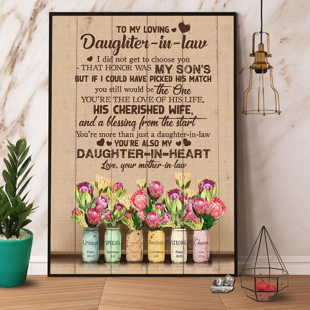 To Daughter In Law You'Re Also My Daughter In Heart Paper Poster No ...