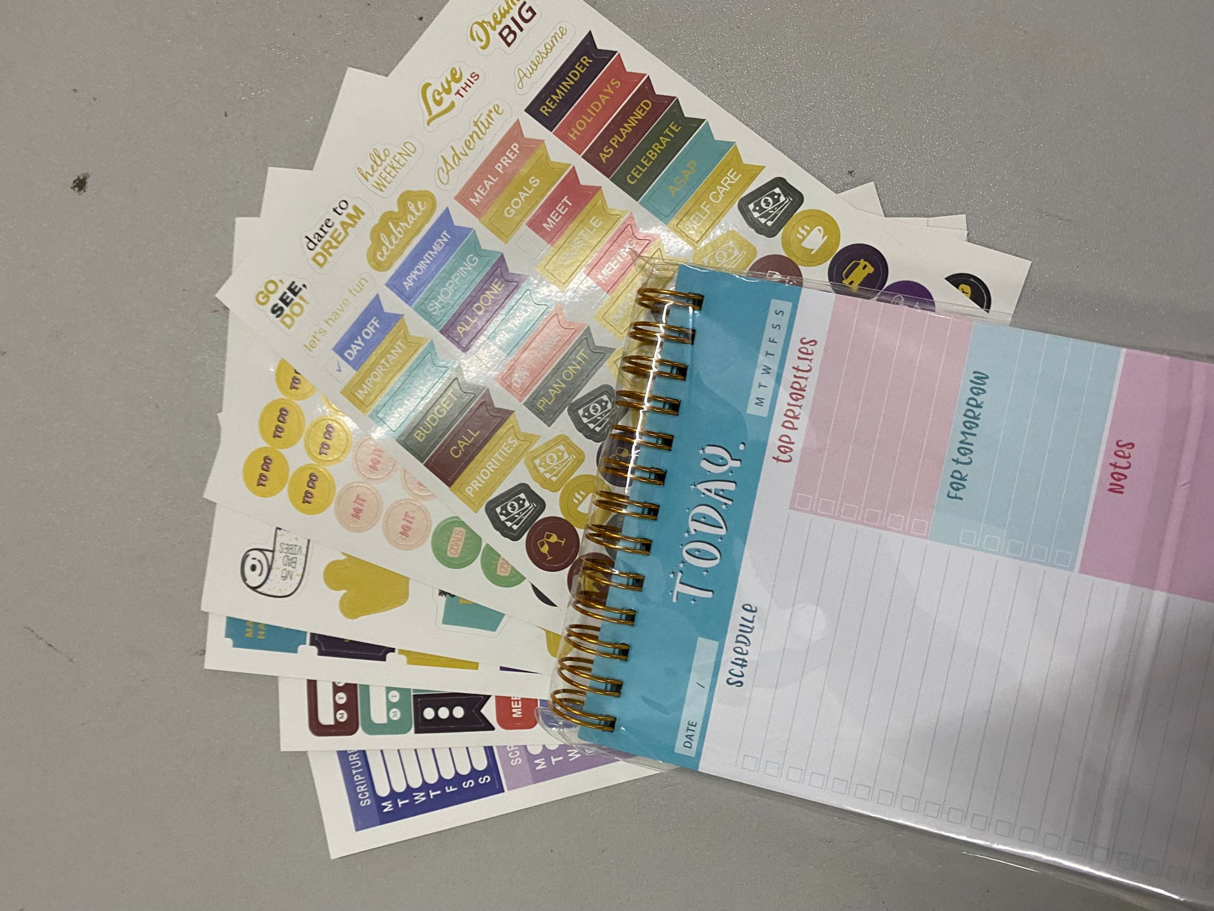To Do List Notebook, Daily Planner Notepad For With 6 Sheet Stickers ...
