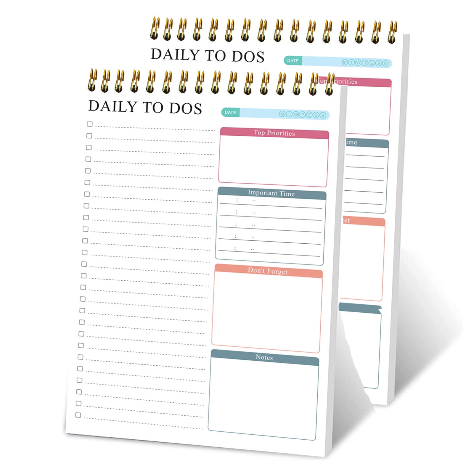 To Do List Notepad 2 Pack,MACIKWON Daily Planner with Hourly Undated day Planner 50 Tear-Off ...