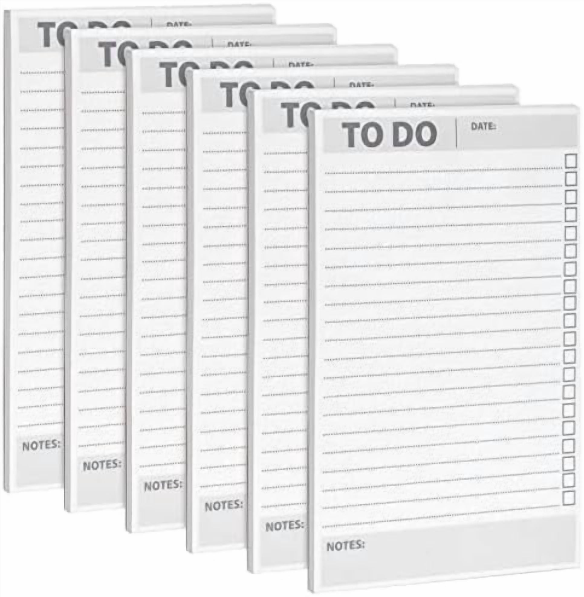 To Do List Notepad - 8.5 x 5.5 in, White, 6-Pack - Office Desk Pad for ...