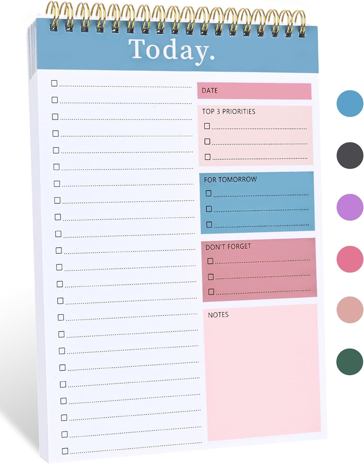 To Do List Notepad,Daily Planner Notepad Undated 52 Sheets Tear Off, 6.5" x 9.8" Checklist ...