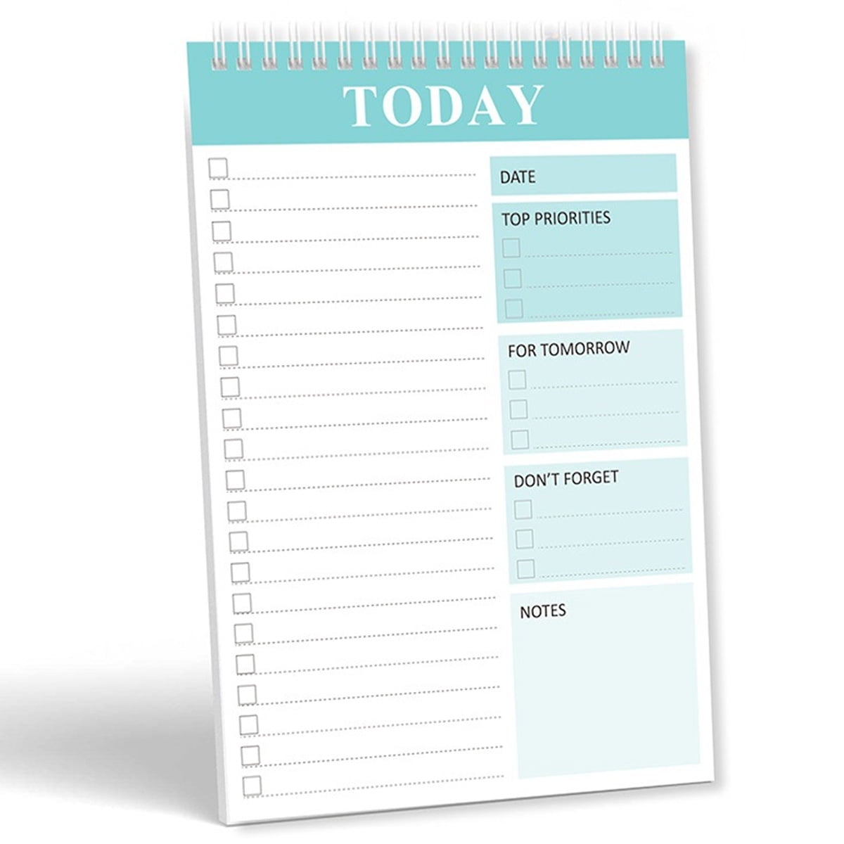 To Do List Notepad - Spiral Bound Daily Planner Notepad Undated 52 Tear ...