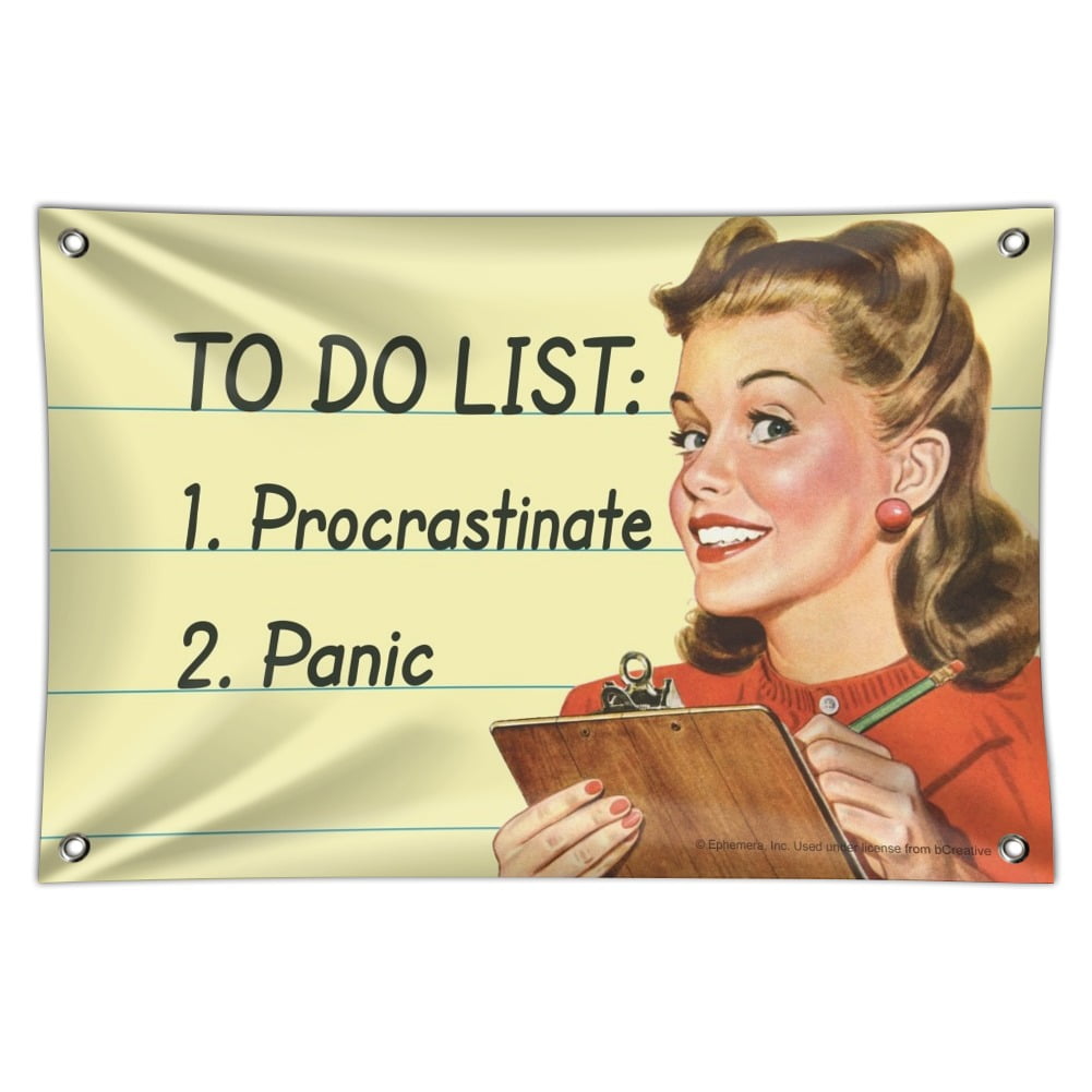 To Do List Procrastinate Panic Funny Humor Home Business Office Sign ...