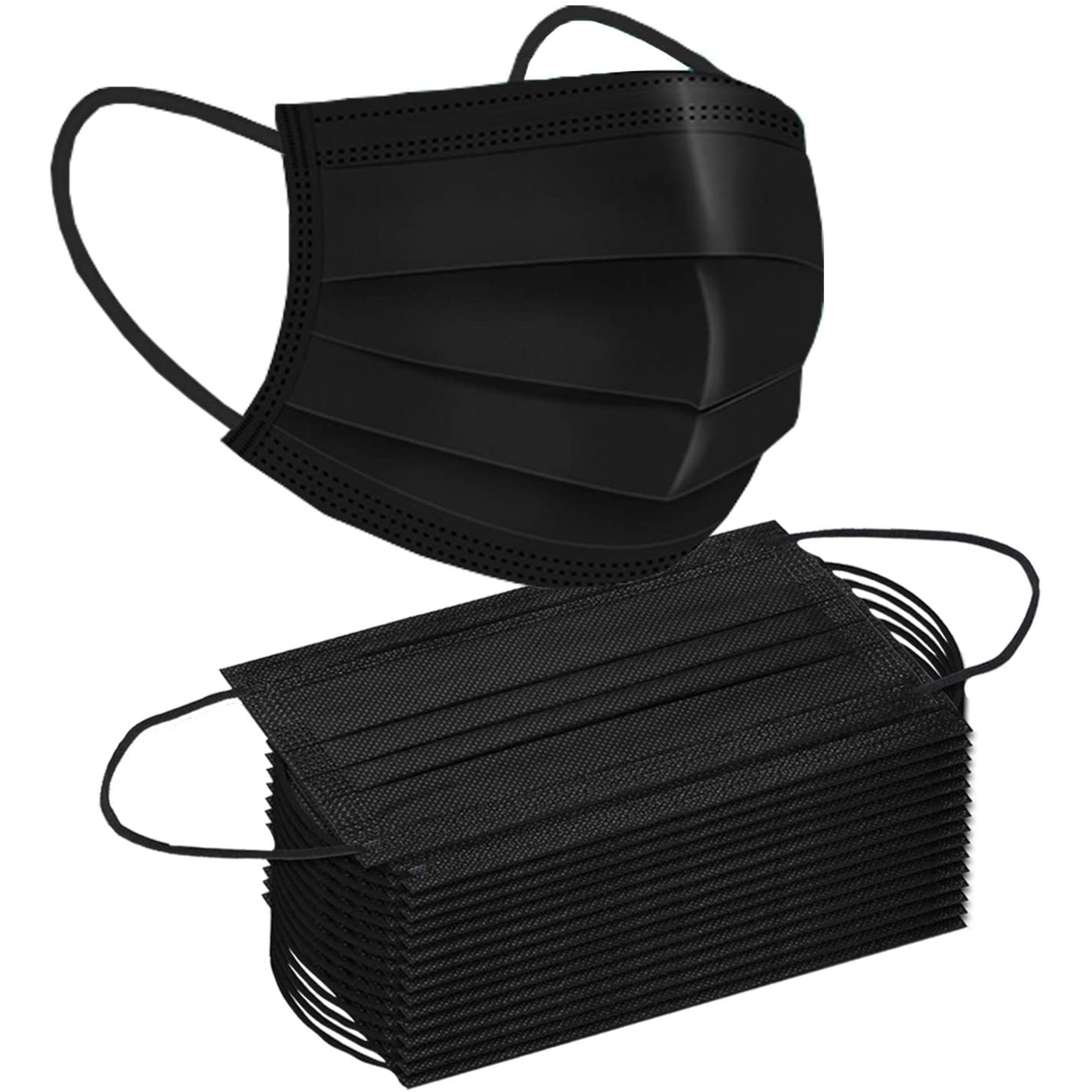 To Go Packaging 3-ply Black Disposable Face Masks - Walmart.com