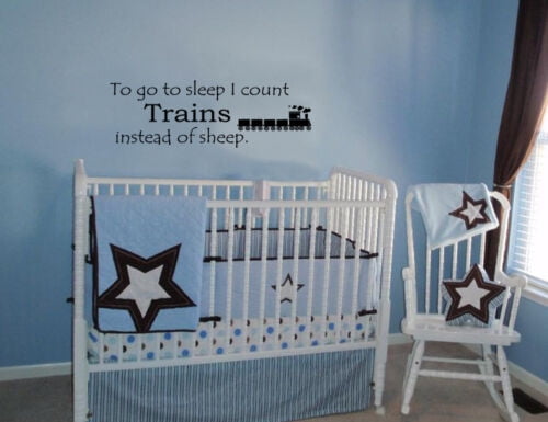 To Go To Sleep I Count Trains Vinyl Wall Decal Quote Art Home Kids ...