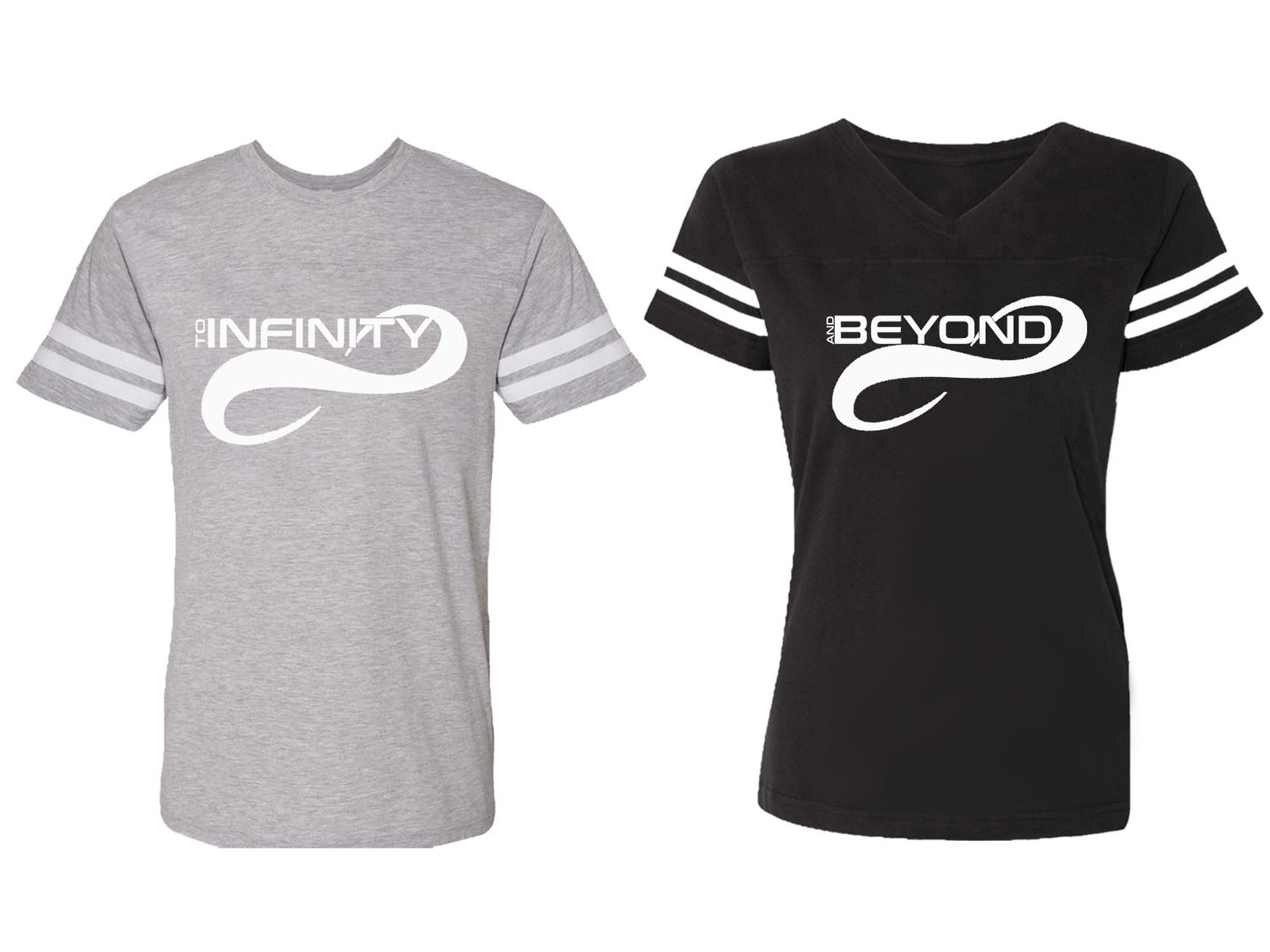 To Infinity And Beyond Matching Couple Cotton Jerseys (Men Heather ...