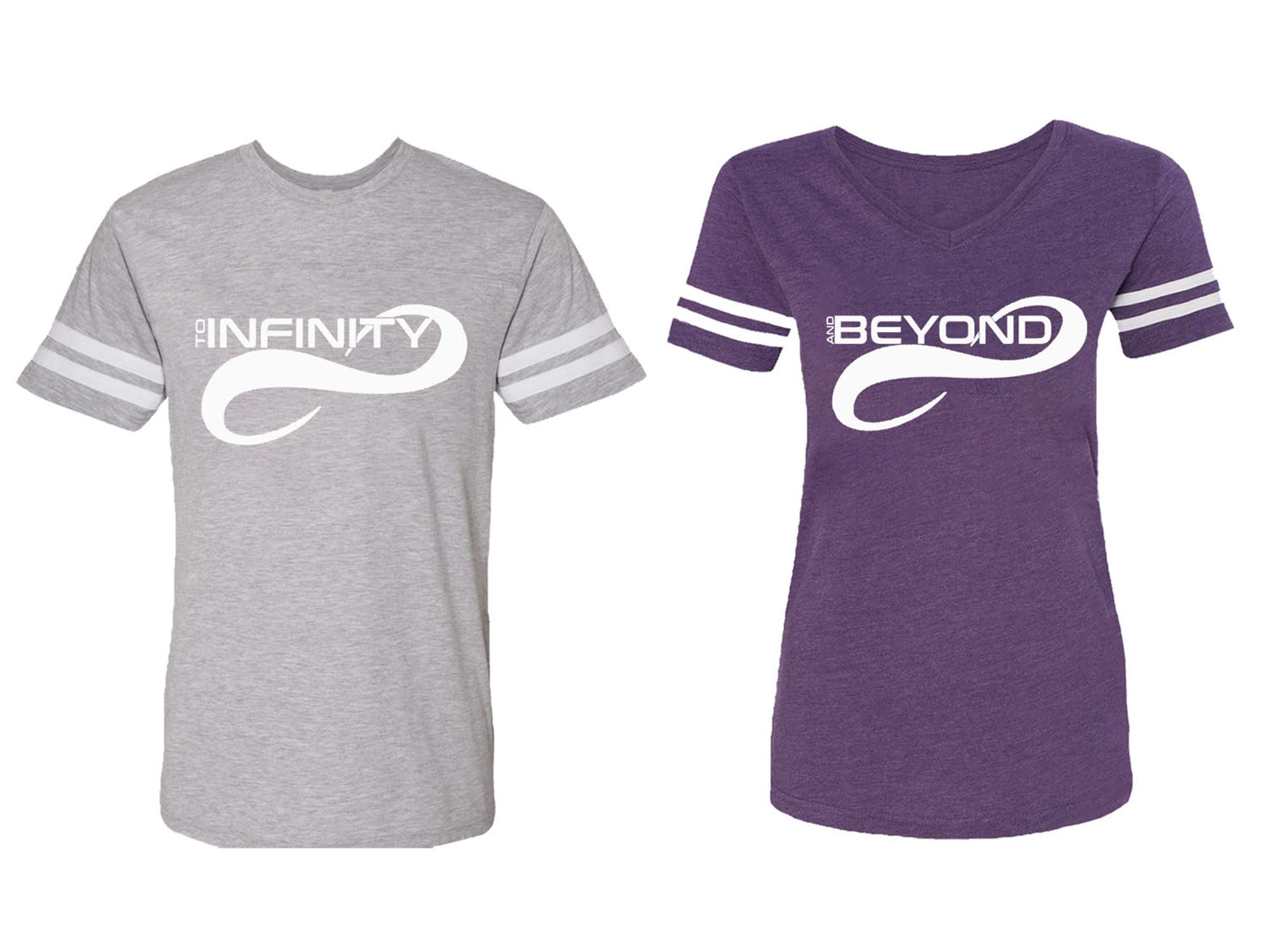To Infinity And Beyond Matching Couple Cotton Jerseys (Men Heather ...
