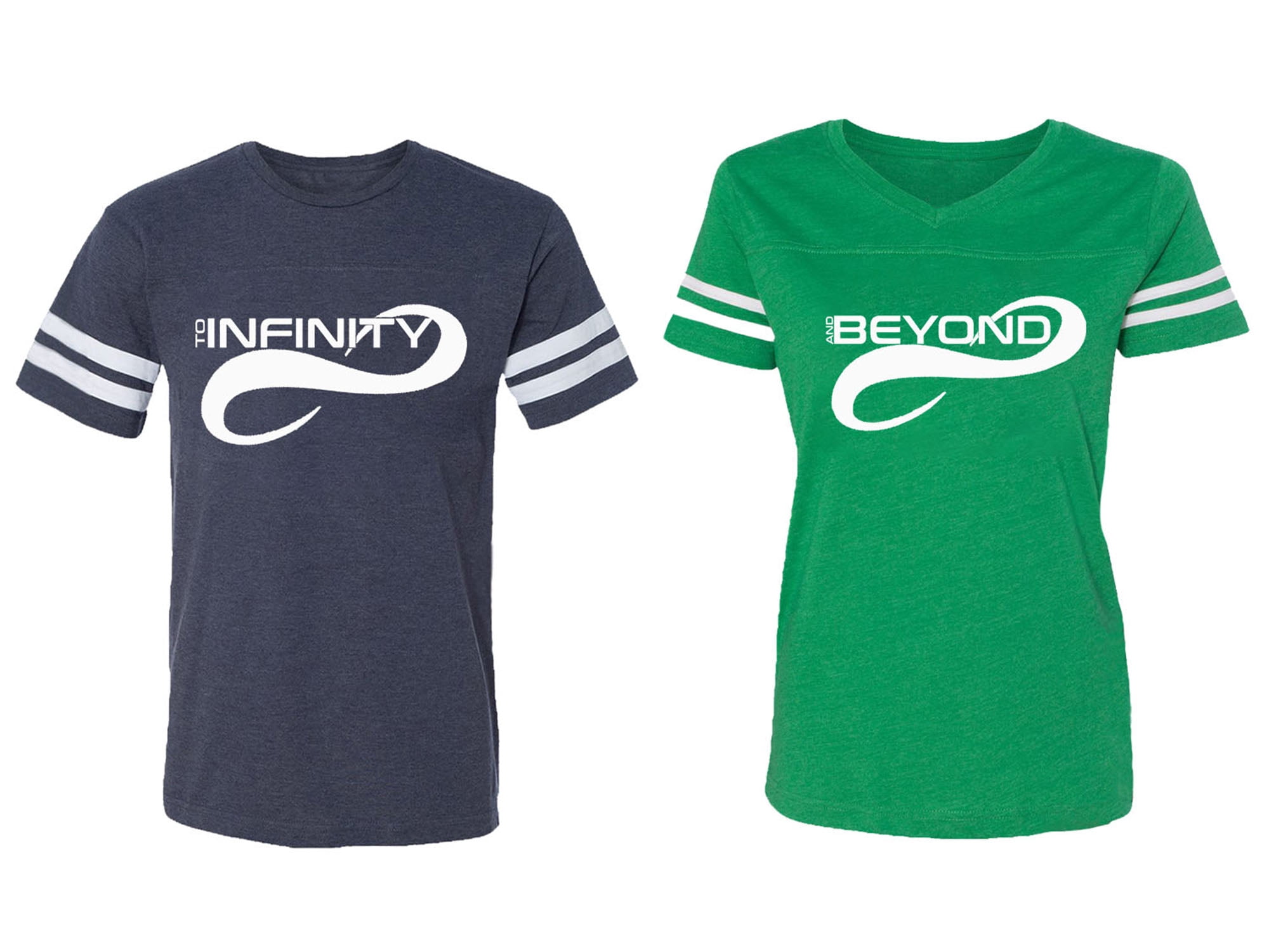 To Infinity And Beyond Matching Couple Cotton Jerseys (Men Navy / Women ...
