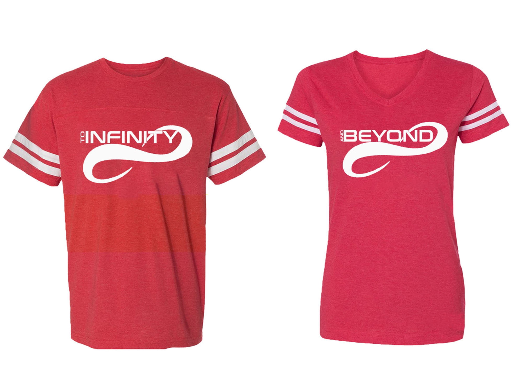 To Infinity And Beyond Matching Couple Cotton Jerseys (Men Red / Women ...