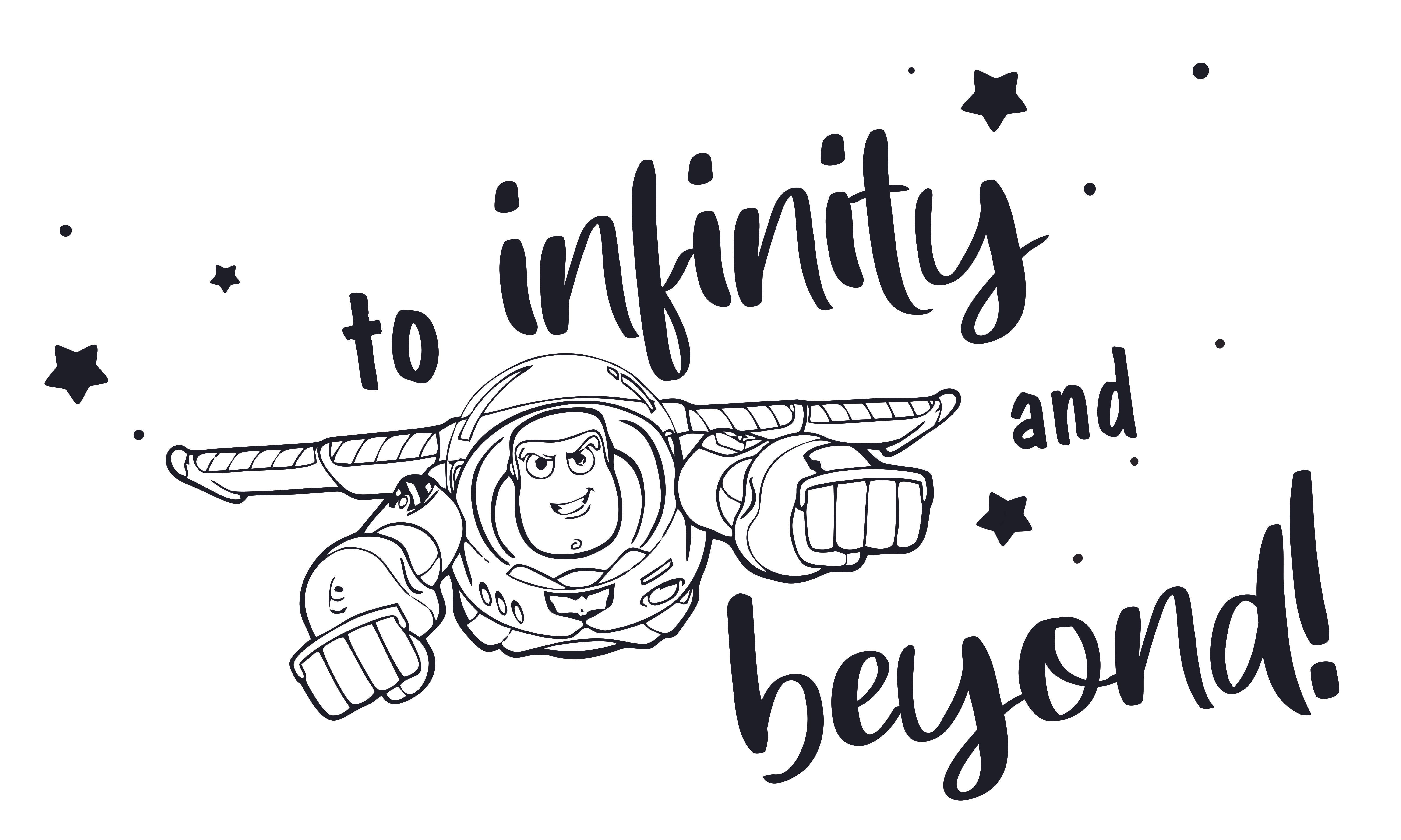 To Infinity And Beyond Wall Art Decal - 12" x 20" DIY Toy Story Buzz ...