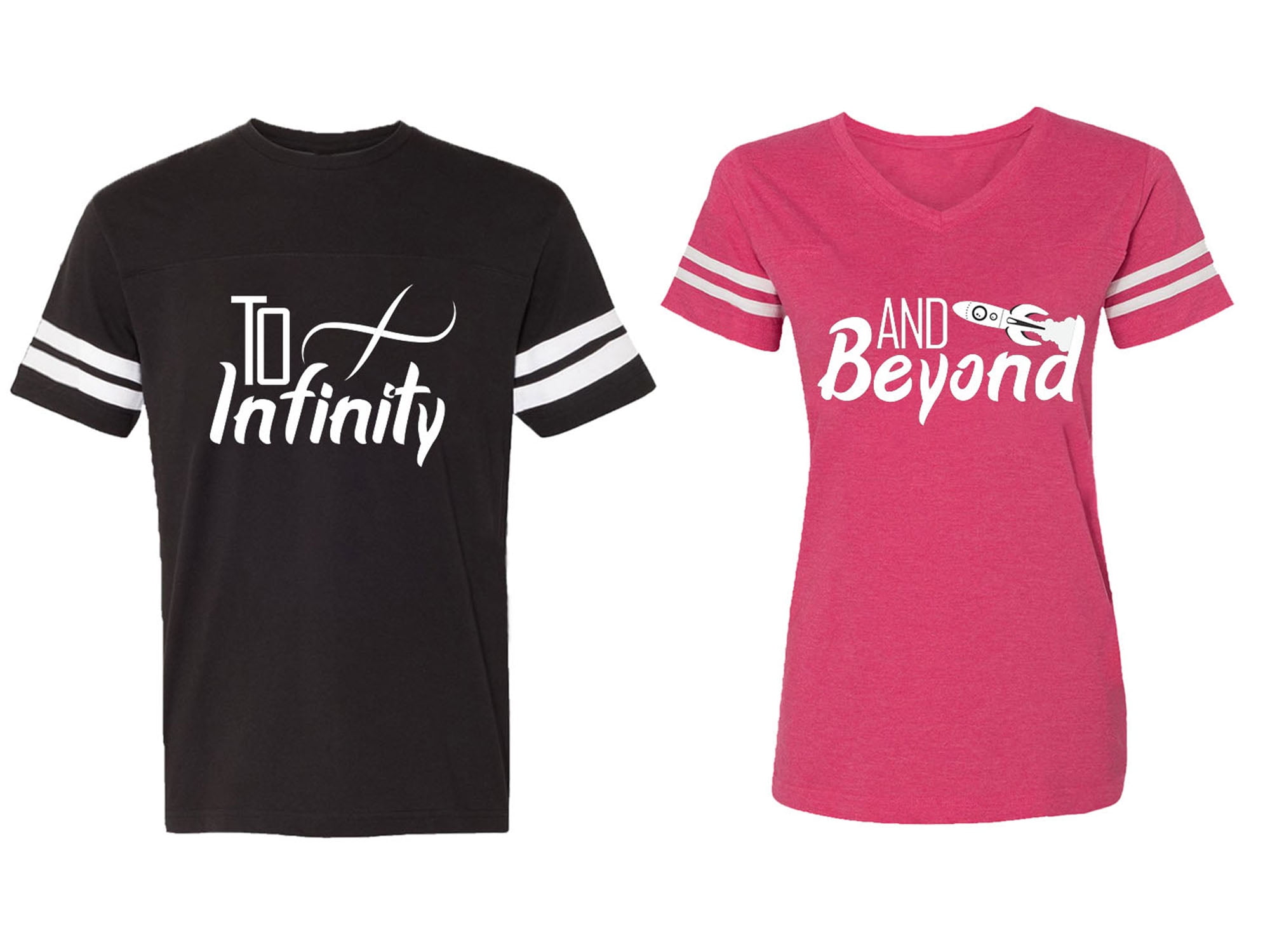 To Infinity & Beyond Matching Couple Cotton Jerseys (Men Black / Women ...