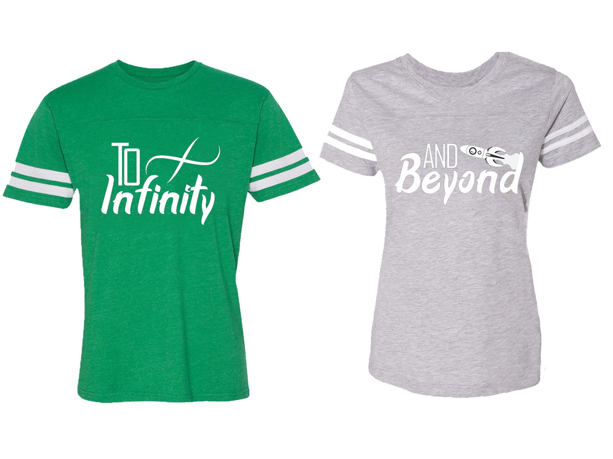 To Infinity & Beyond Matching Couple Cotton Jerseys (Men Green / Women ...