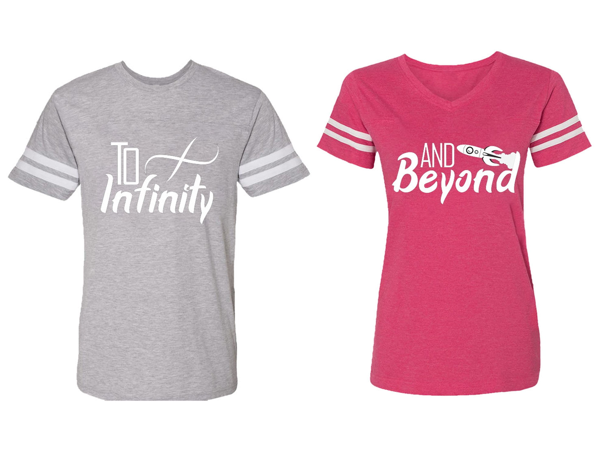To Infinity & Beyond Matching Couple Cotton Jerseys (Men Heather ...