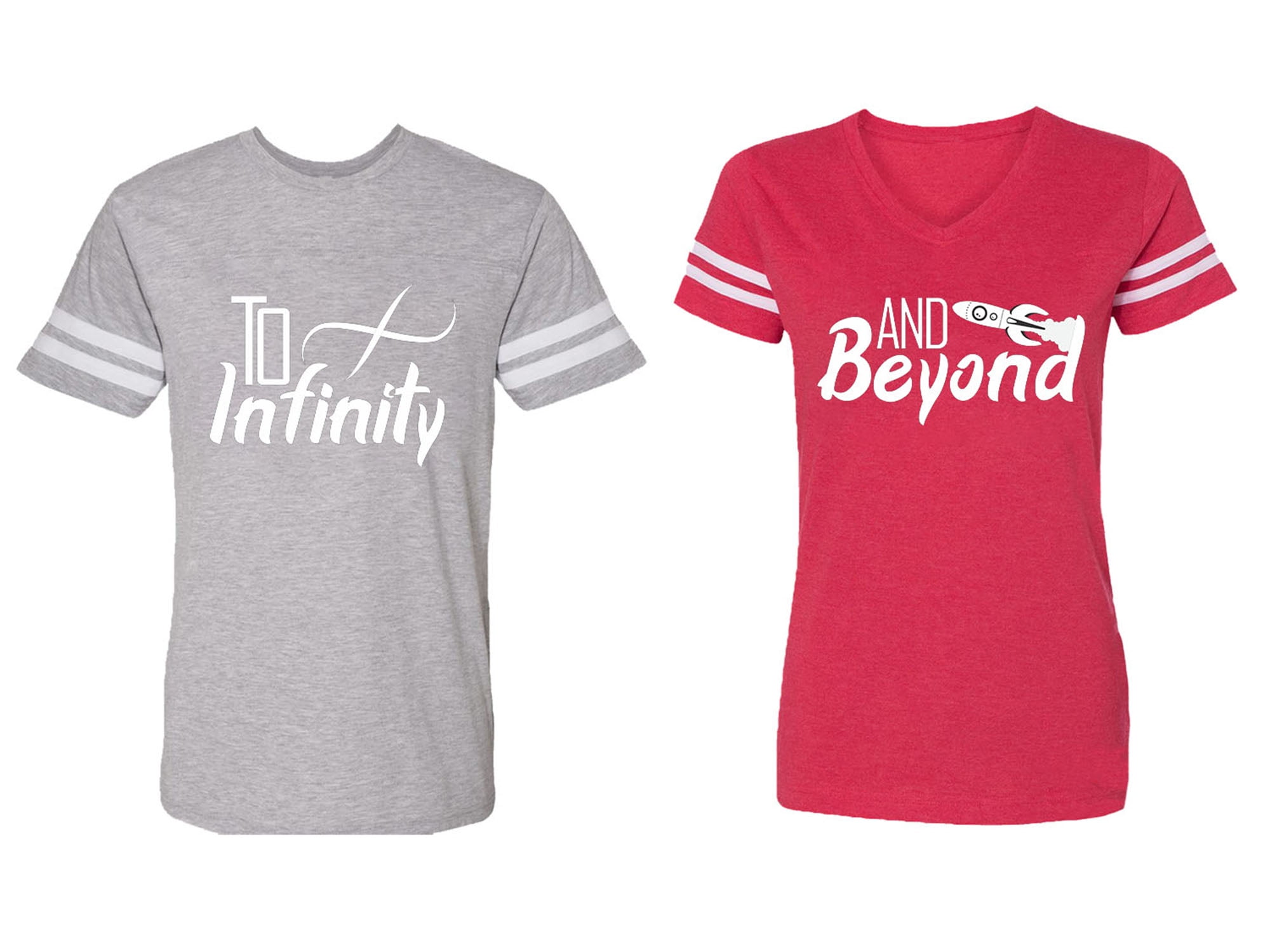 To Infinity & Beyond Matching Couple Cotton Jerseys (Men Heather ...