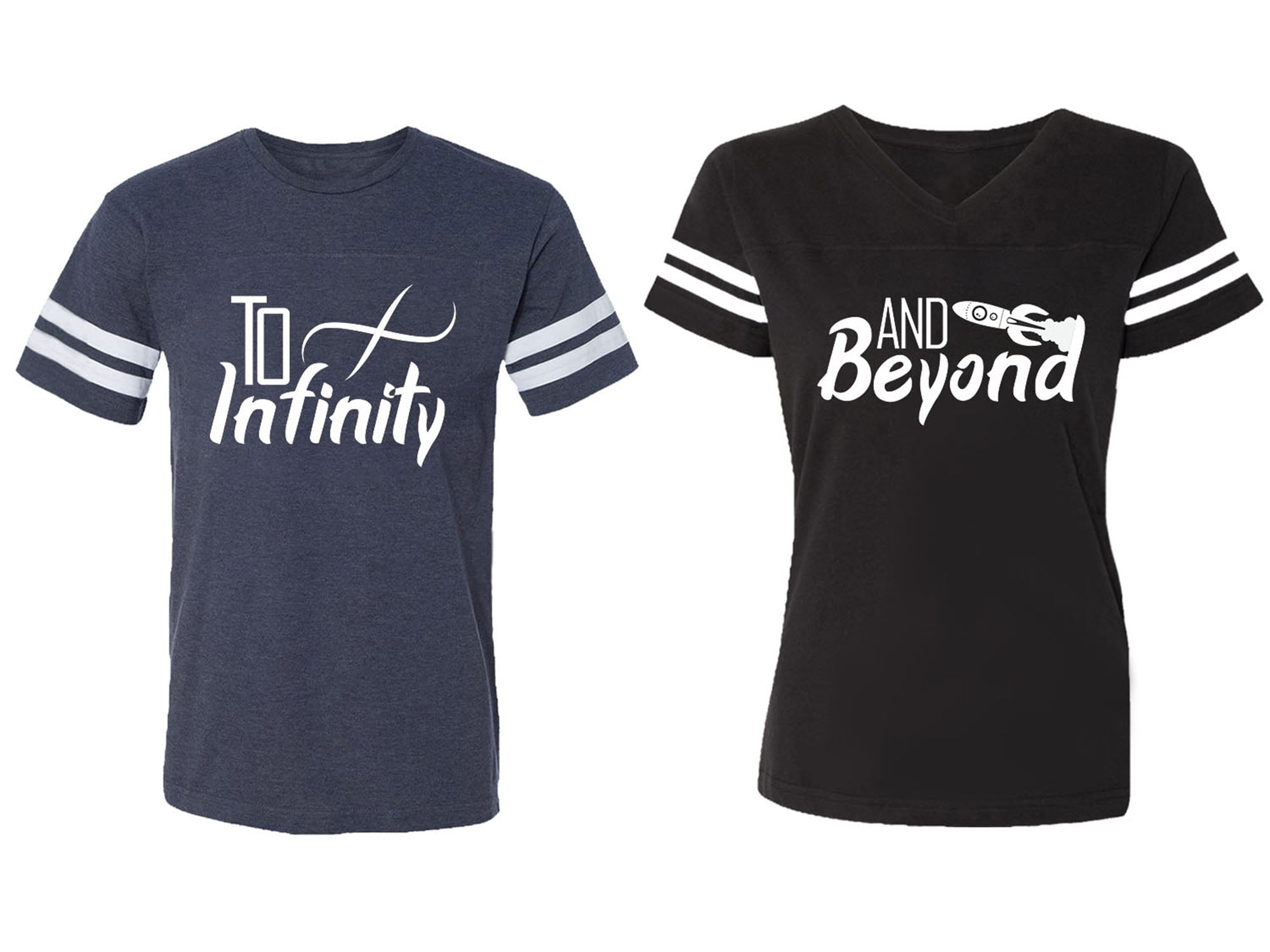 To Infinity & Beyond Matching Couple Cotton Jerseys (Men Navy / Women ...