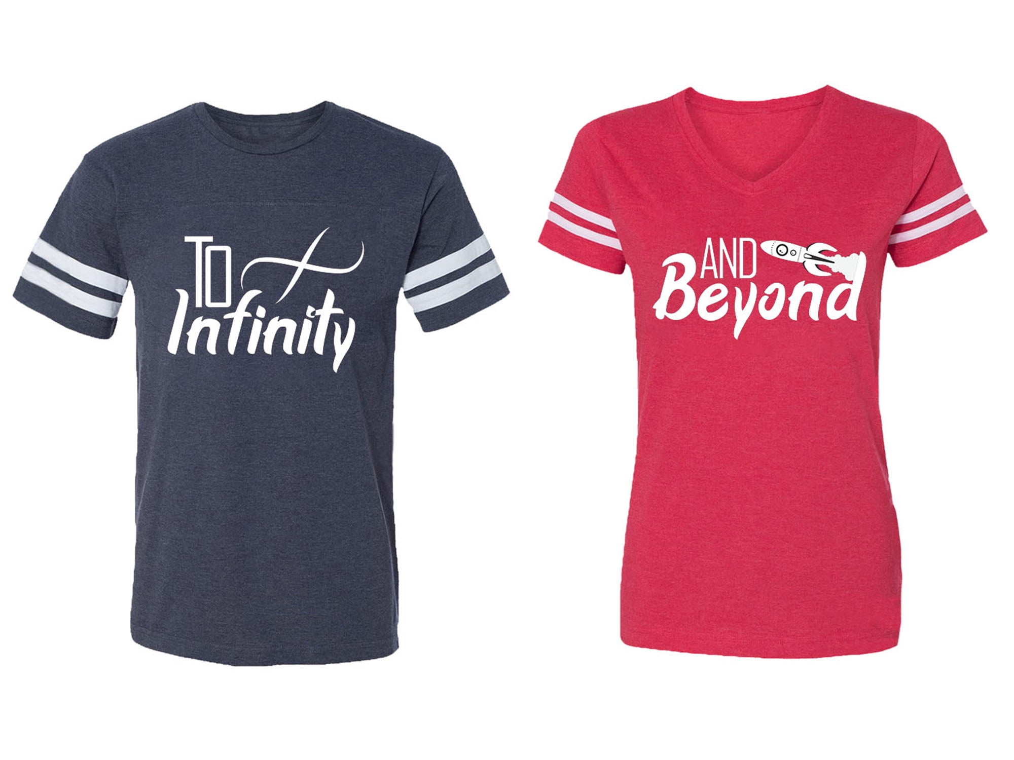 To Infinity & Beyond Matching Couple Cotton Jerseys (Men Navy / Women ...