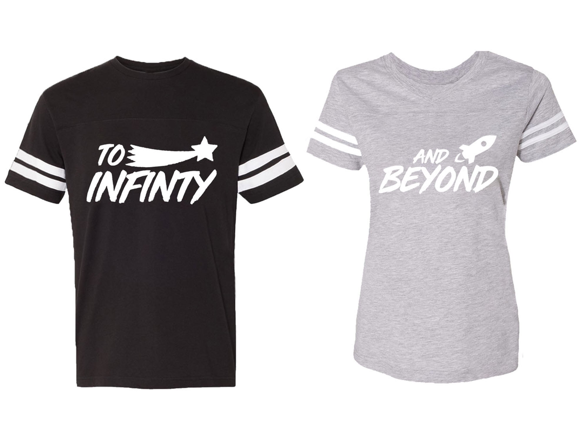 To Infinity and Beyond Matching Couple Cotton Jerseys (Men Black ...