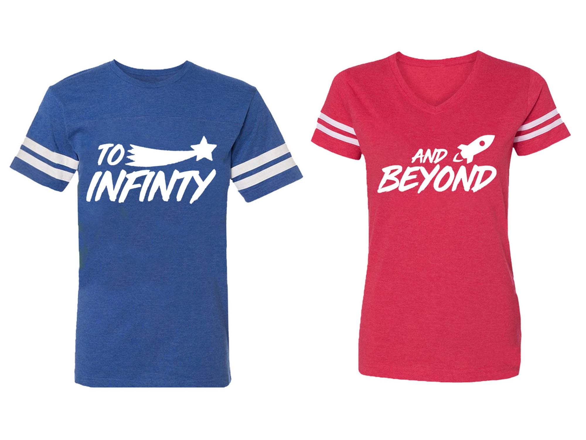 To Infinity and Beyond Matching Couple Cotton Jerseys (Men Royal ...