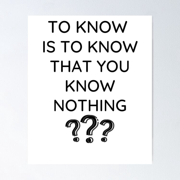 To Know Is To Know That You Know Nothing UNFRAMED Poster, 8x12 ...