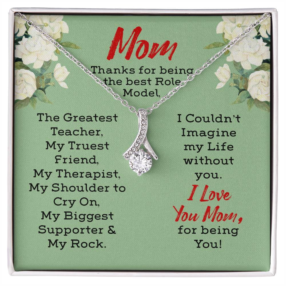To Mom Alluring Necklace, Alluring Beauty Necklace, 14k White Gold/ 18k ...