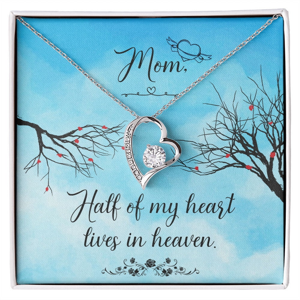 To Mom Remembrance Message Half of My Heart Forever Necklace w Message ...