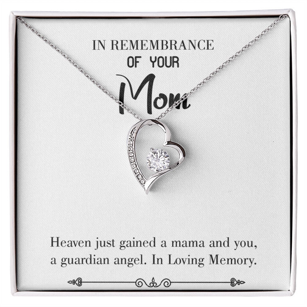 To Mom Remembrance Message In Loving Memory White Forever Necklace w ...